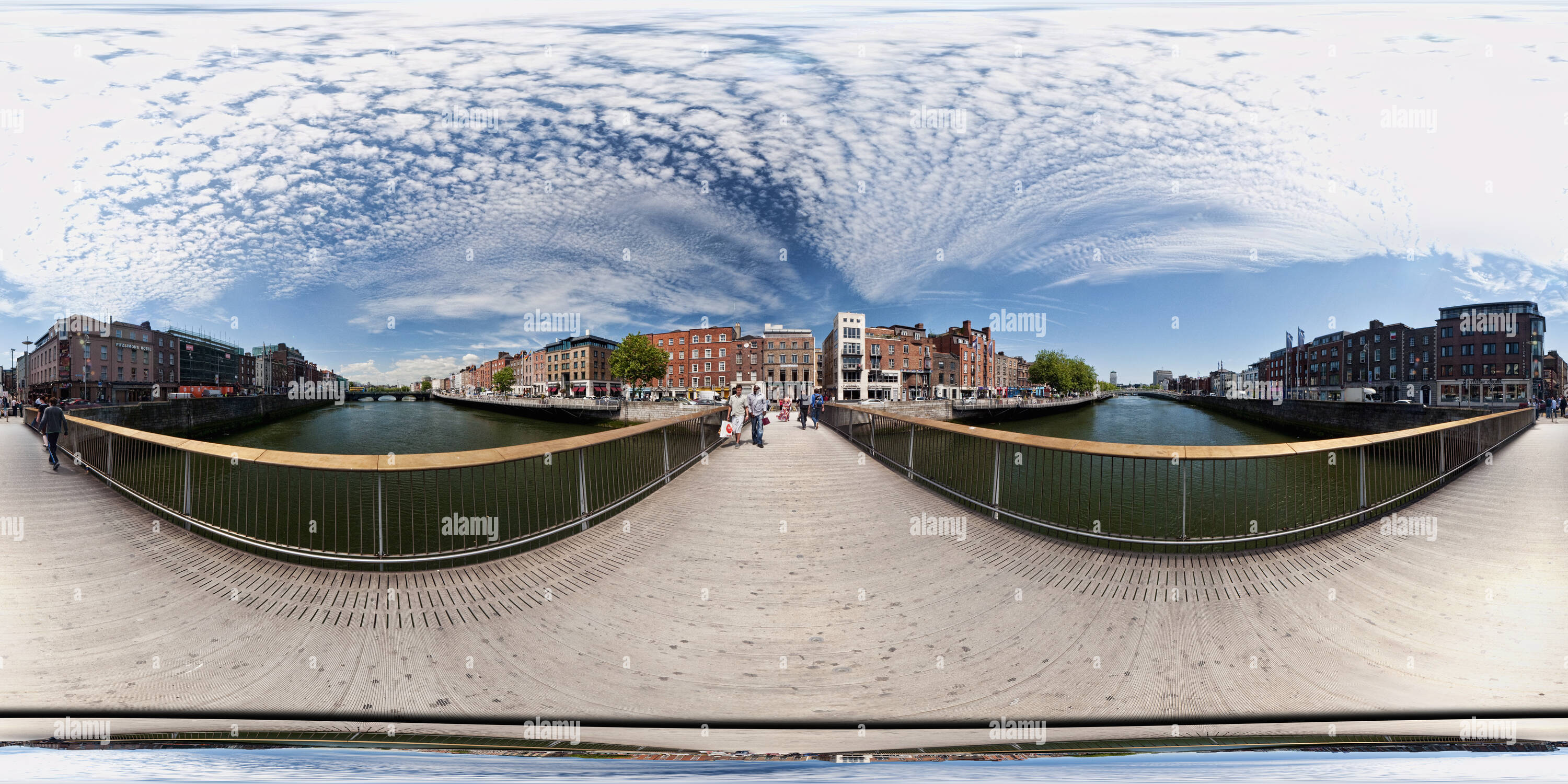 360° view of Millenium Bridge, Dublin, Republic of Ireland - Alamy