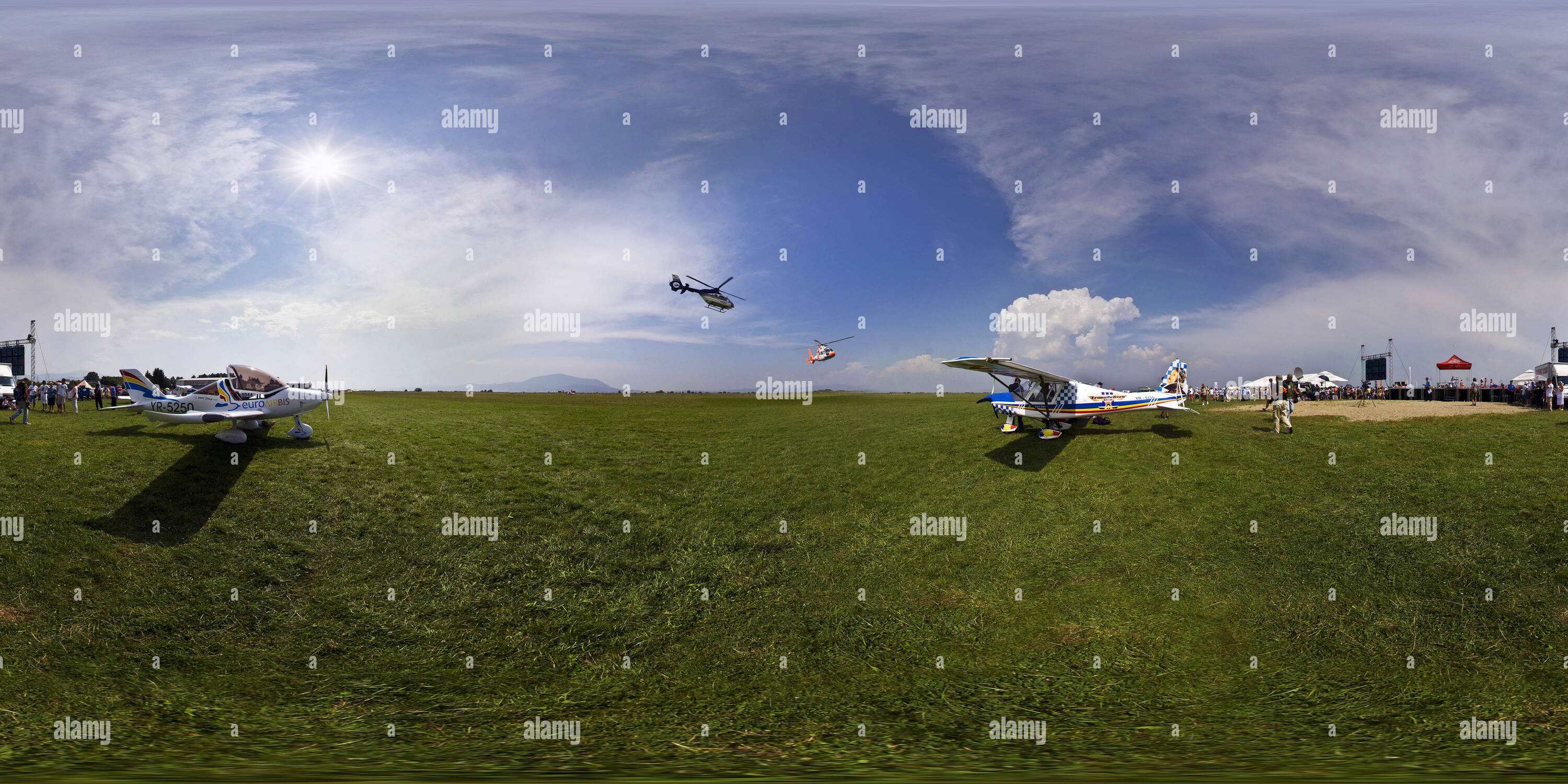 360° view of The romanian police's helicopter in flight - Alamy