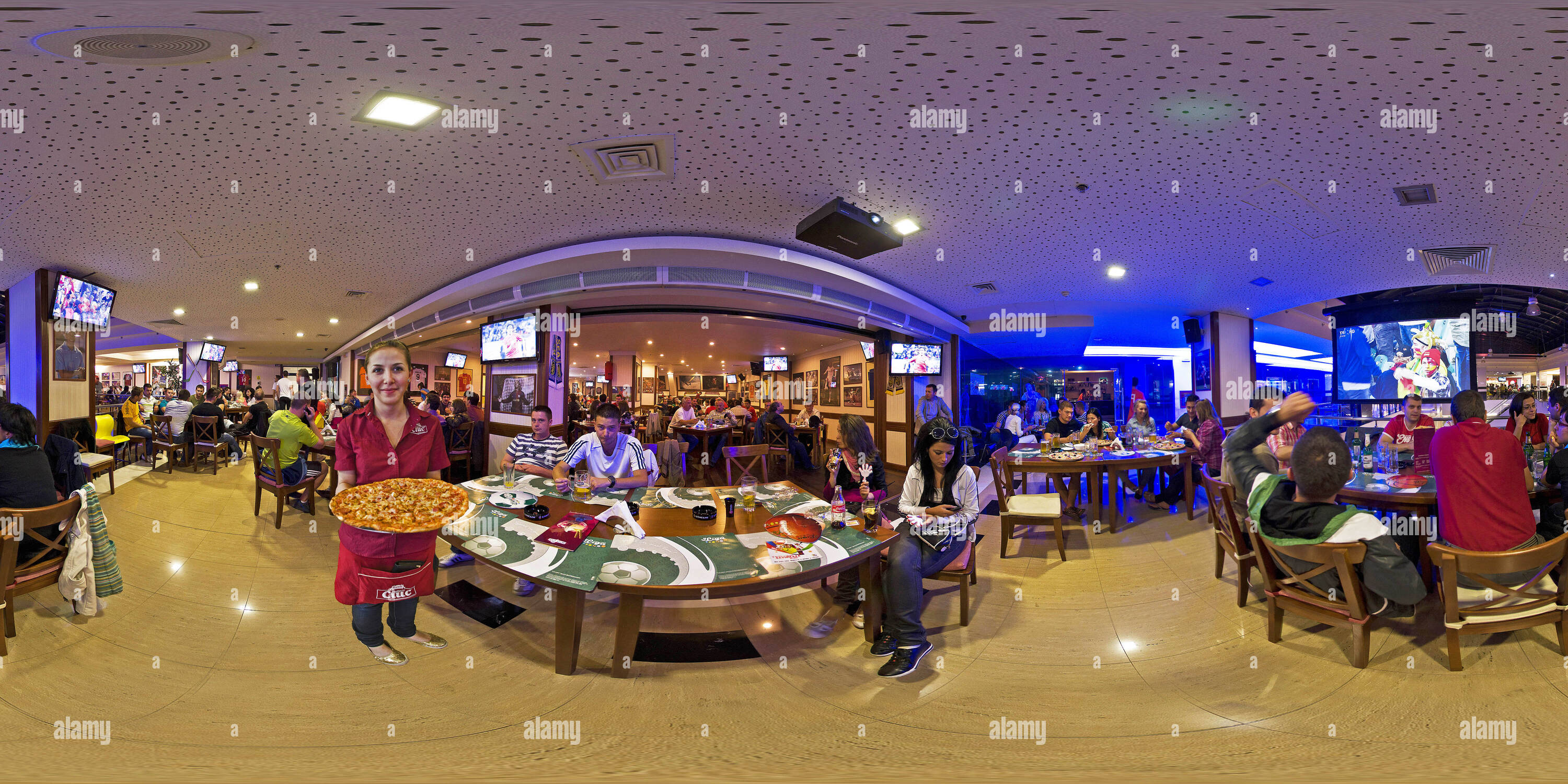 360° view of Football World Championship 2010 mood in Targu Mures - Alamy