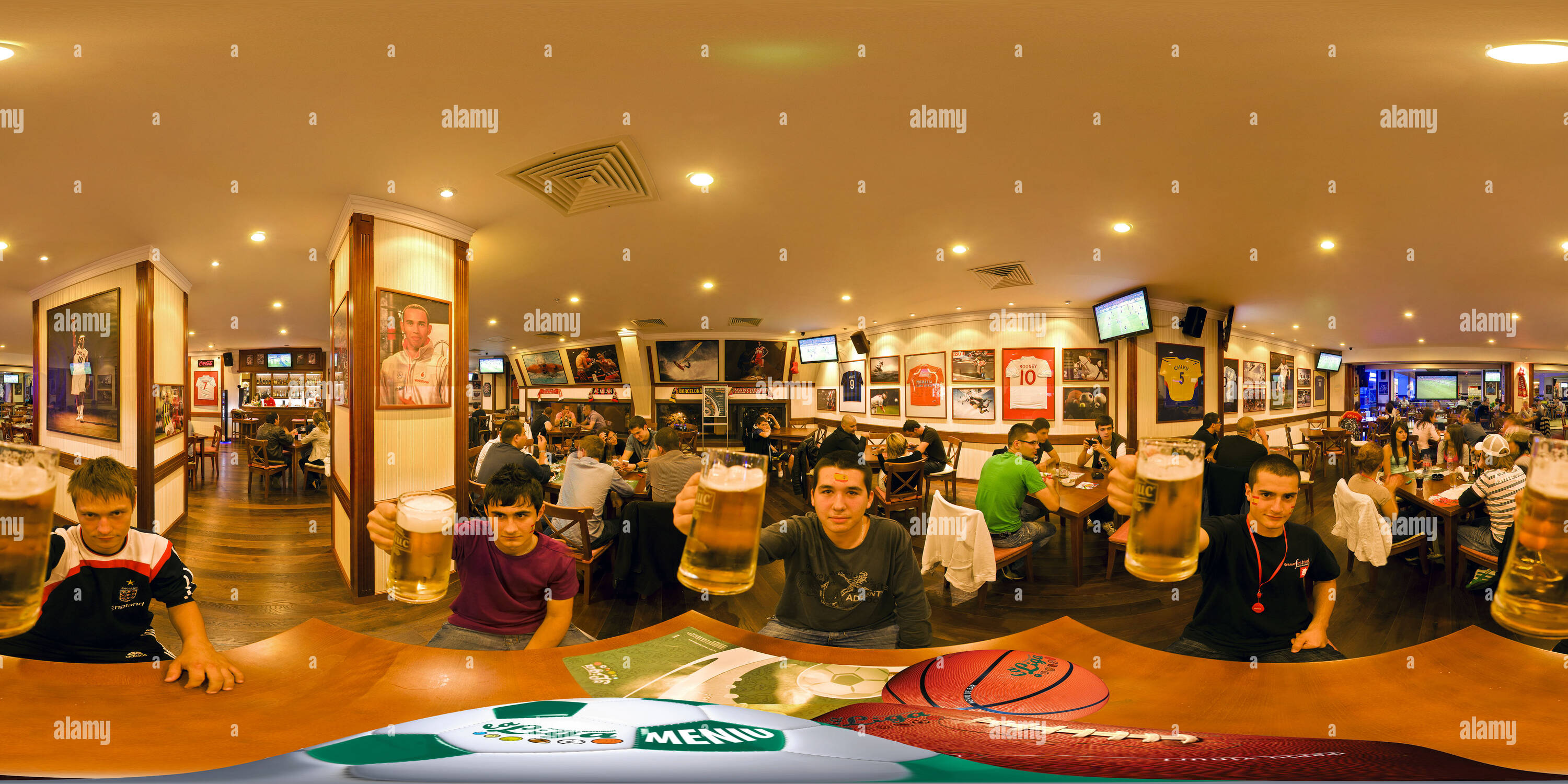 360° view of Football World Championship 2010 mood in Targu Mures - Alamy