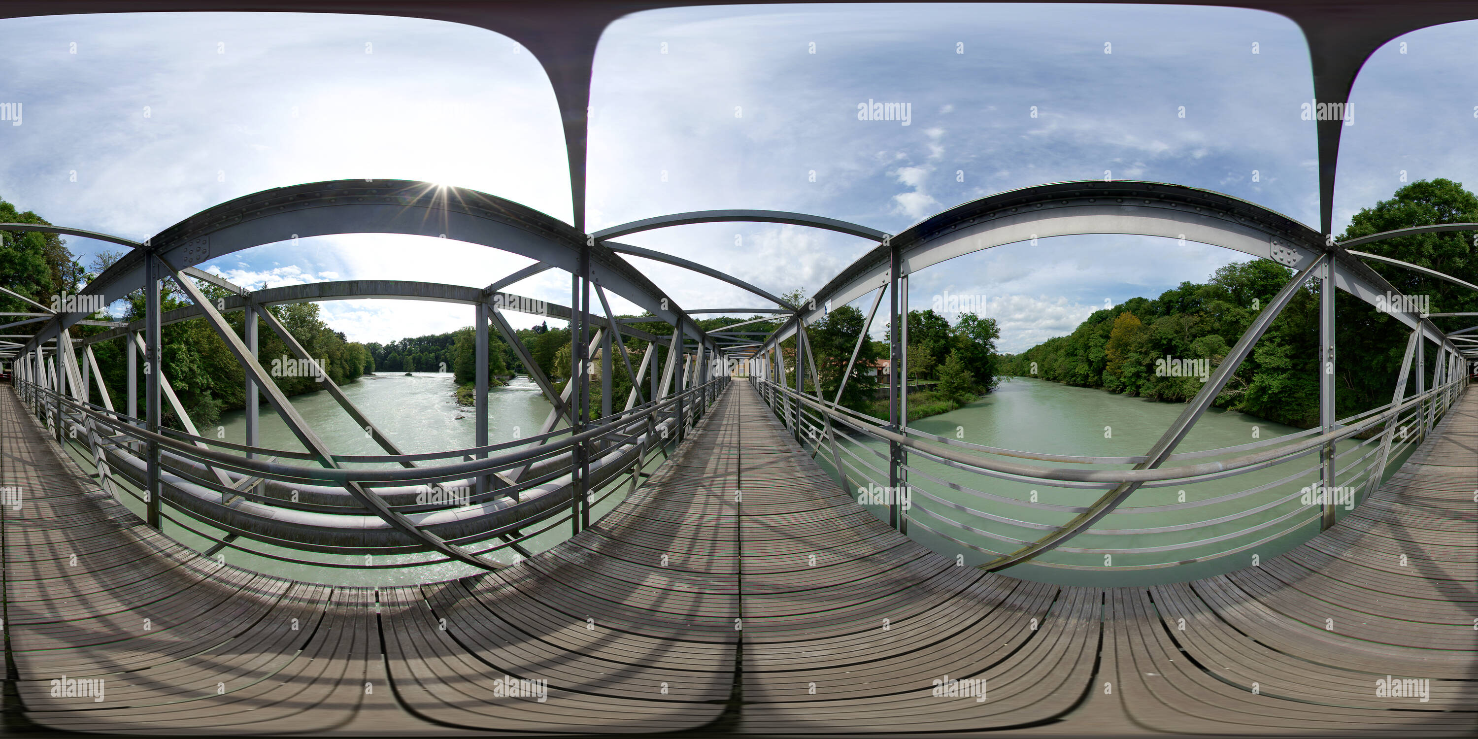360° view of Footbridge over the river Arve - Alamy