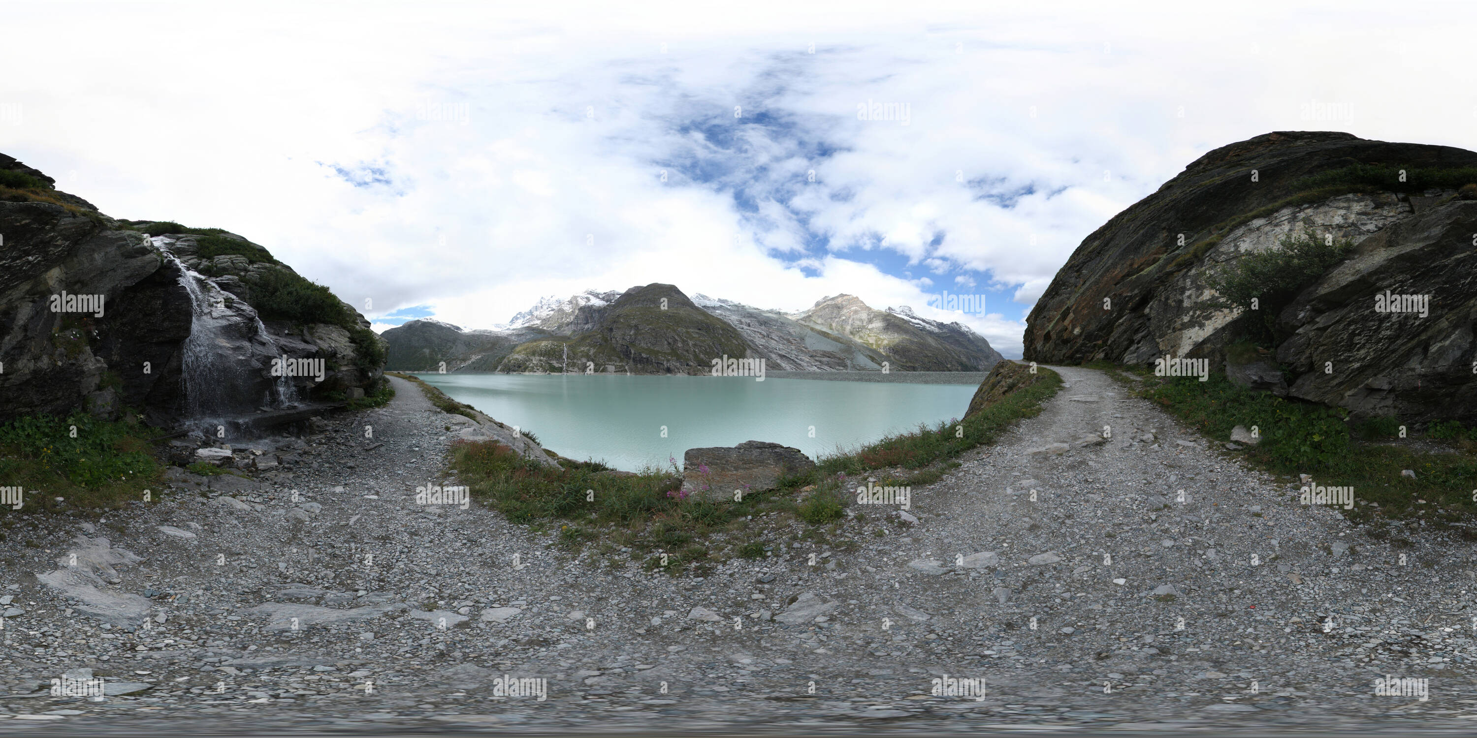 360° view of Mattmark Dam 2 - Alamy