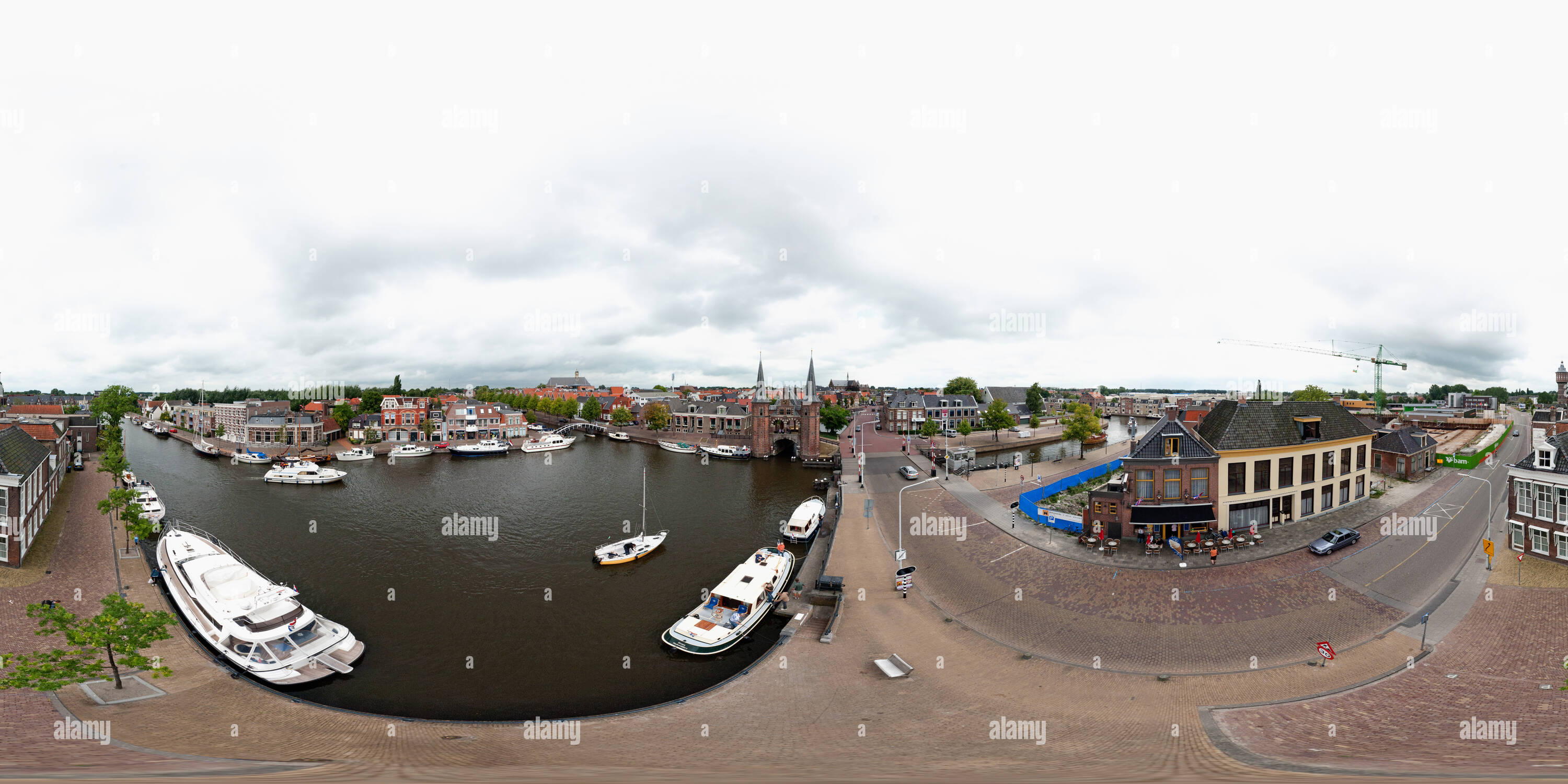 360° view of The famous historic Watergate of Sneek in the Netherlands ...