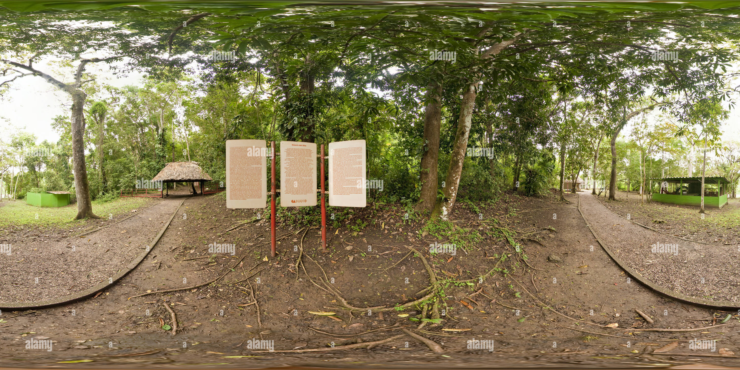 360° view of Yaxchilan Entrance with history info - Alamy
