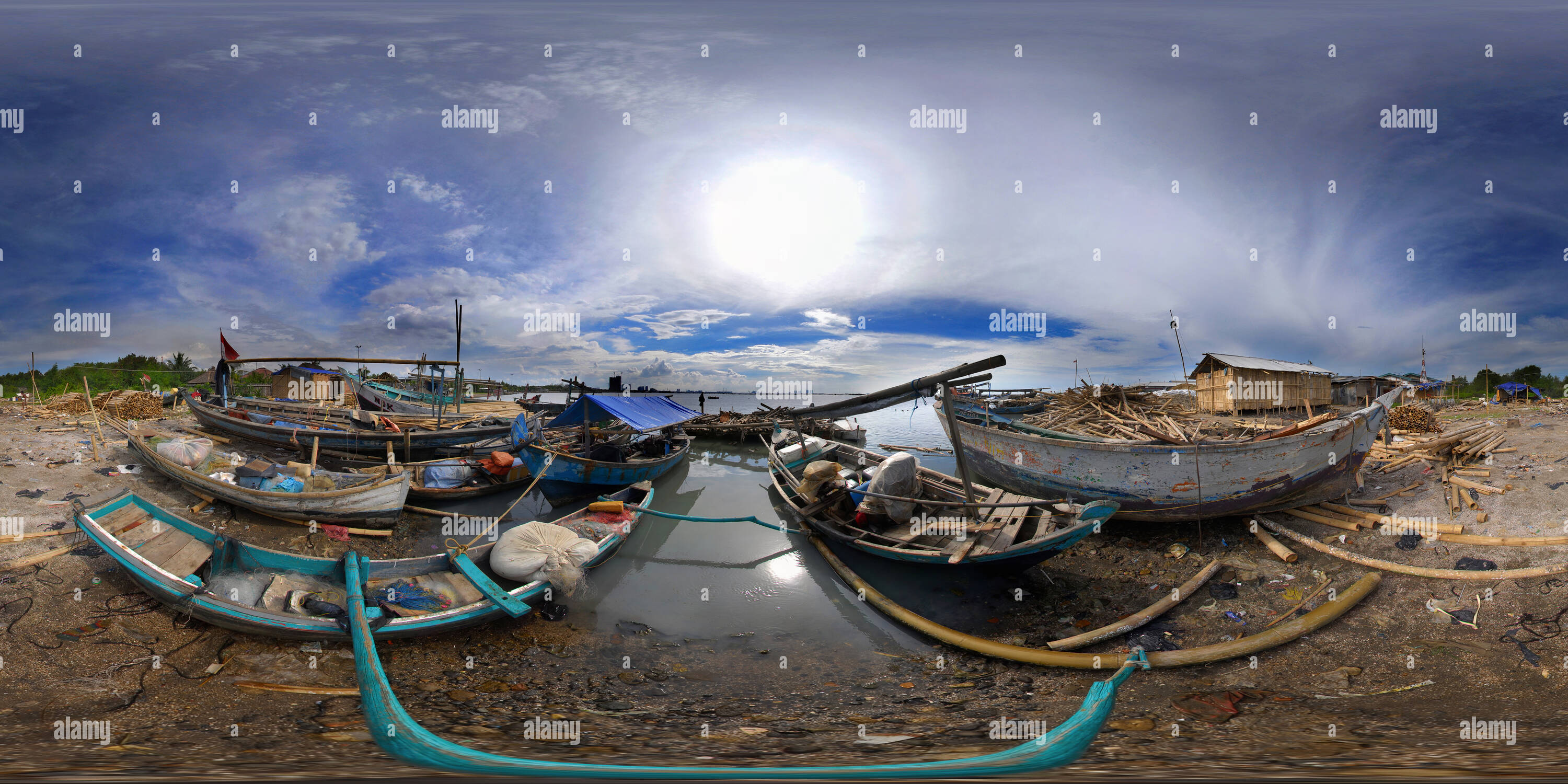 360° view of Fishing boats, Jakarta - Alamy
