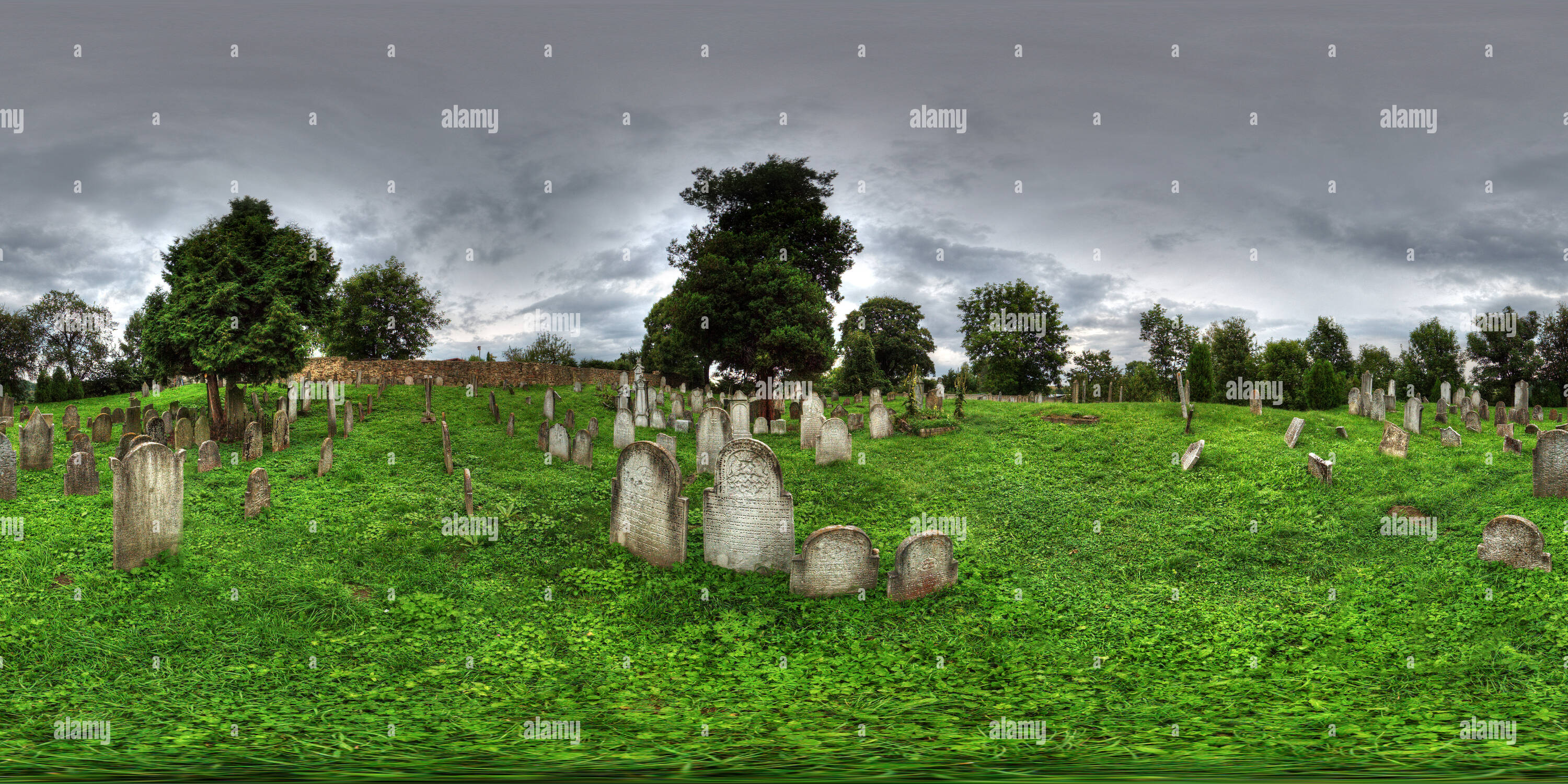 360° view of Jewish cemetery in Osoblaha - Alamy