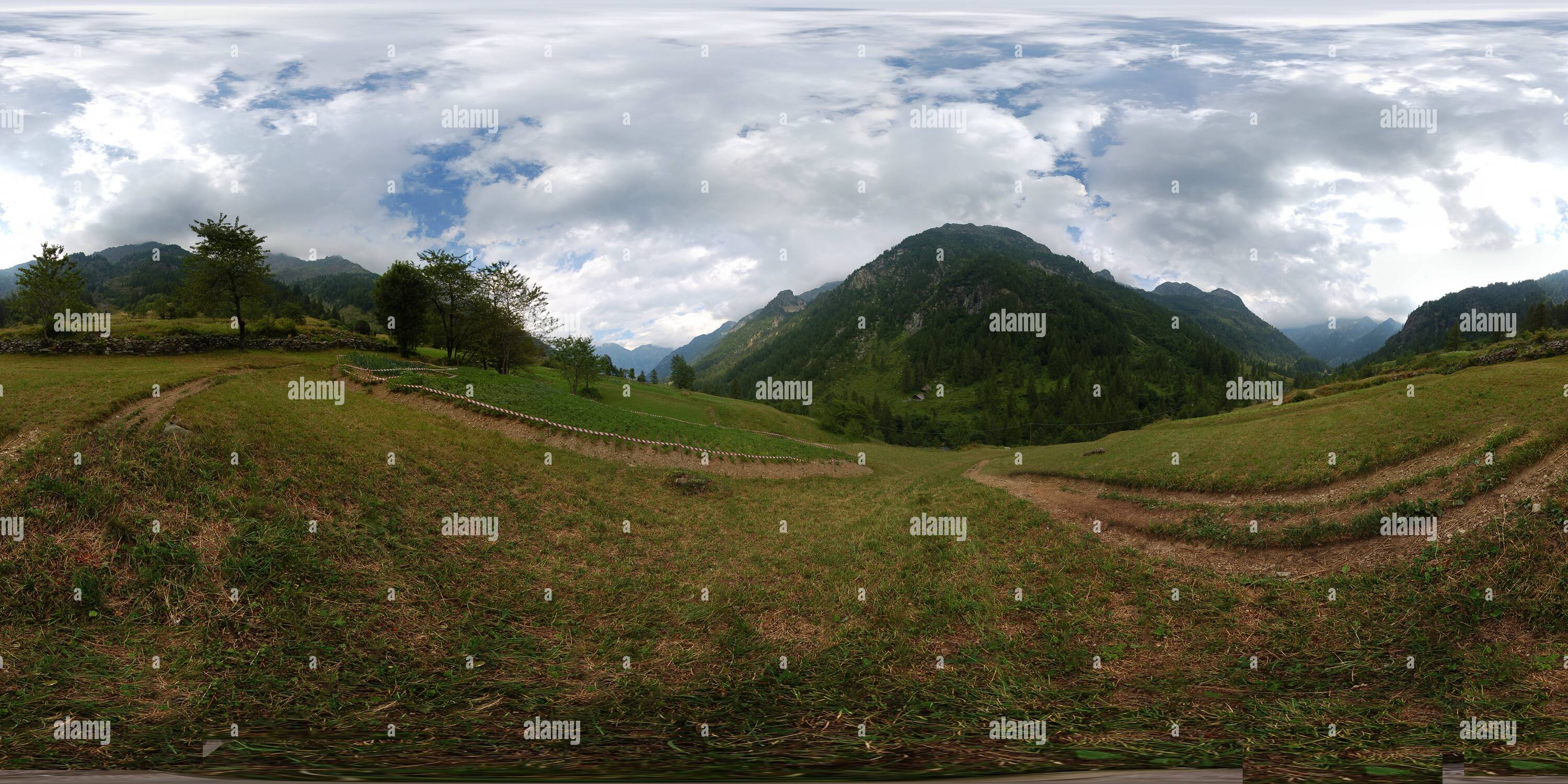 360° view of Val Vogna, the potato fields - Alamy