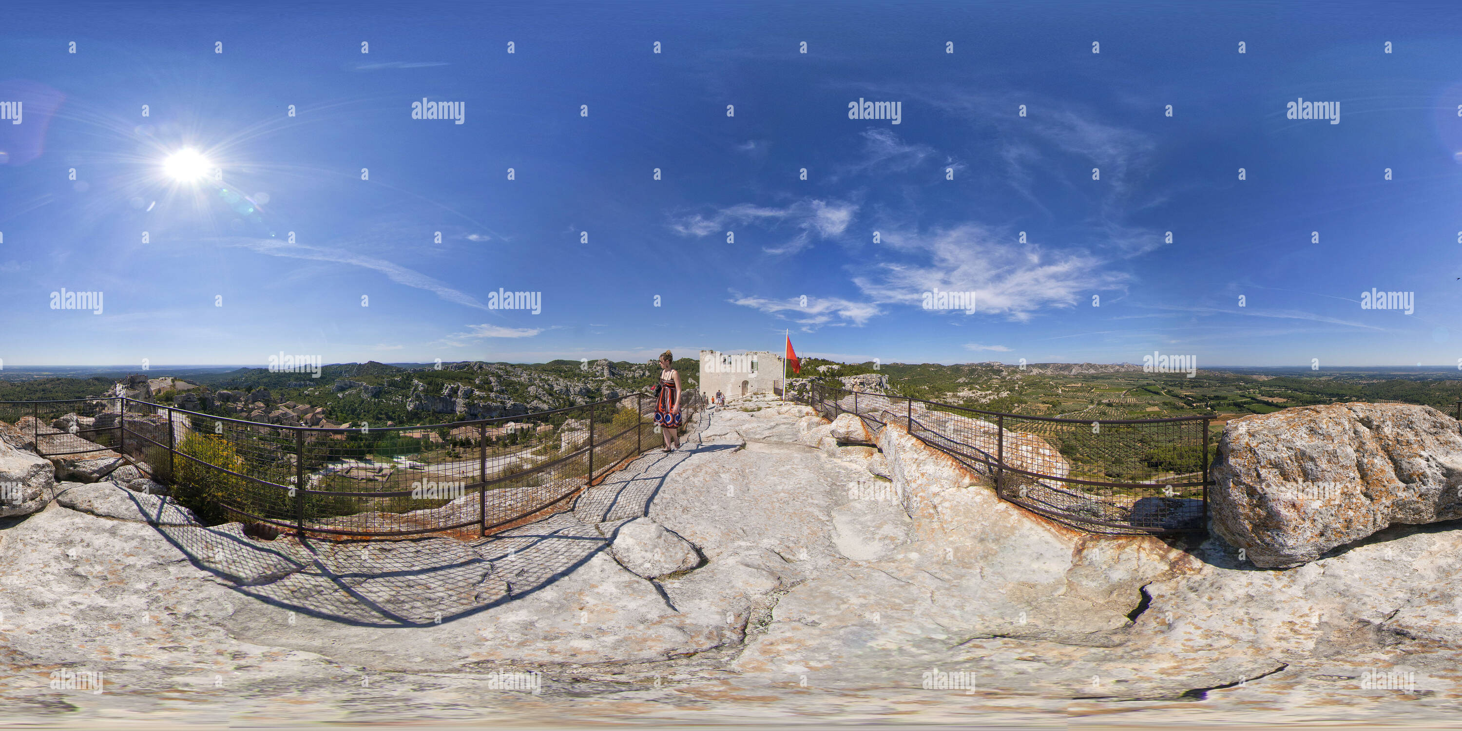 360° view of Castle of Baux lookout - Alamy
