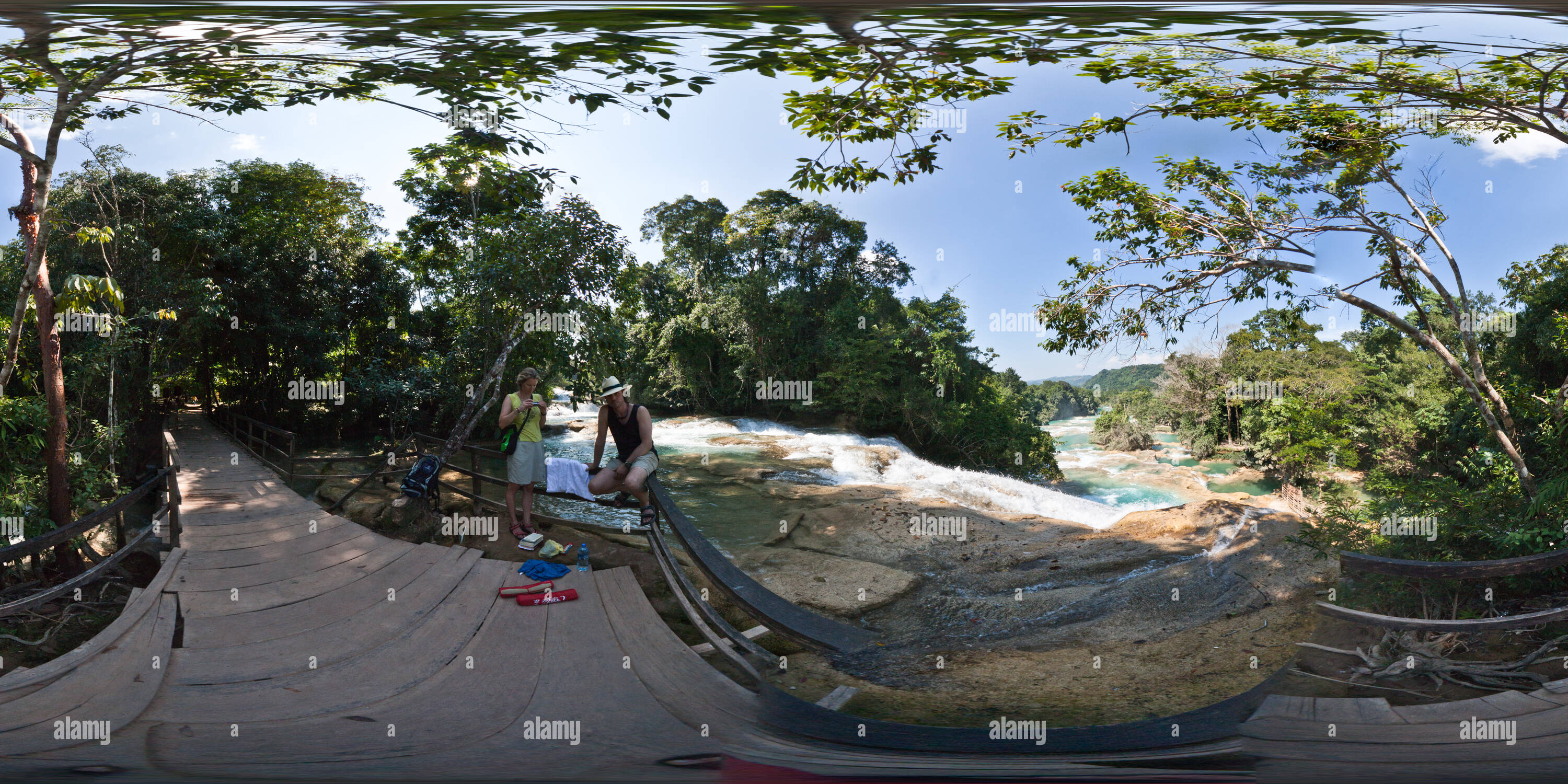 360° view of Agua Azul Waterfalls - Alamy