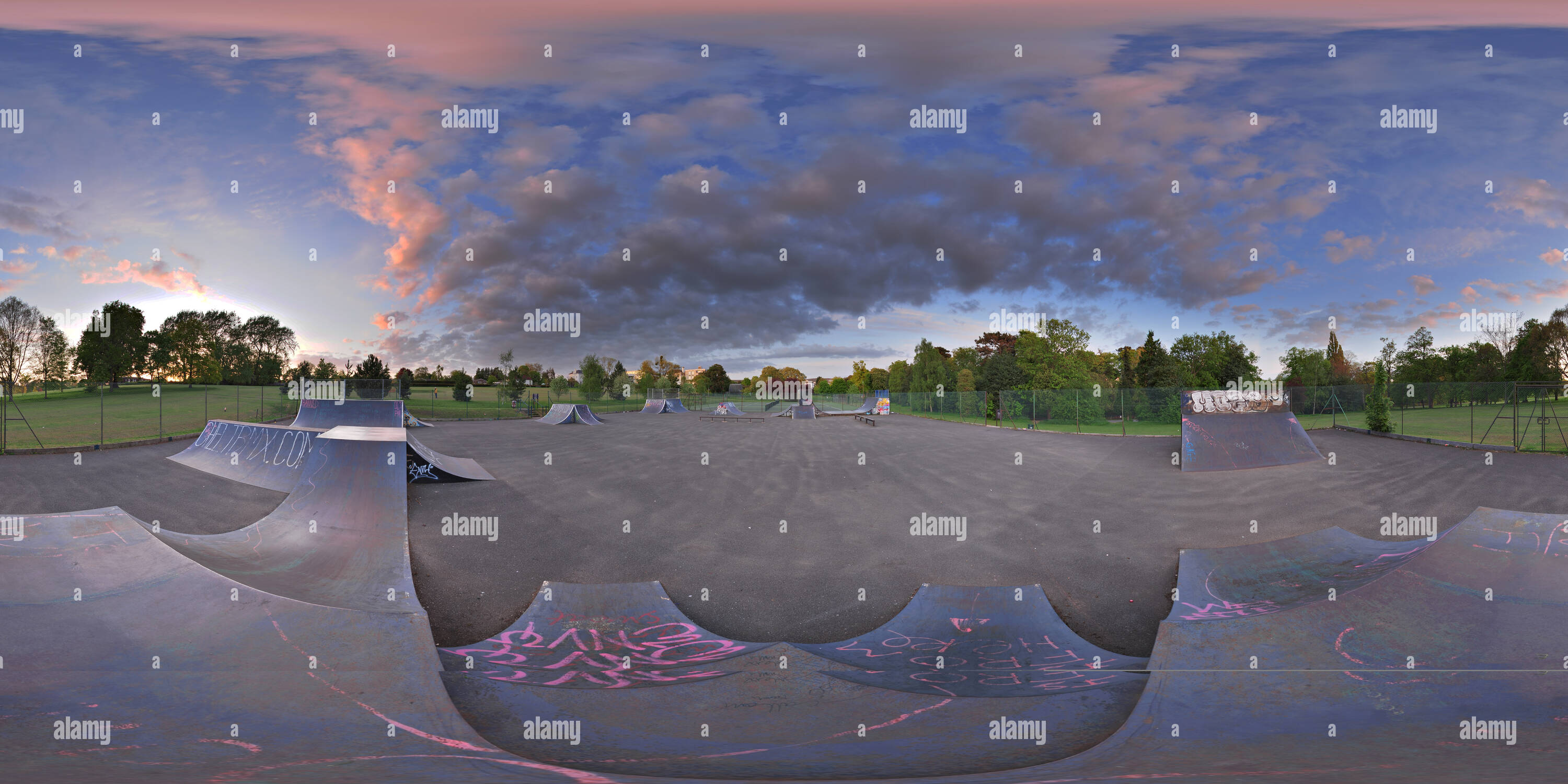 360° view of Skate Park in Cheltenham Pittville Area - Alamy