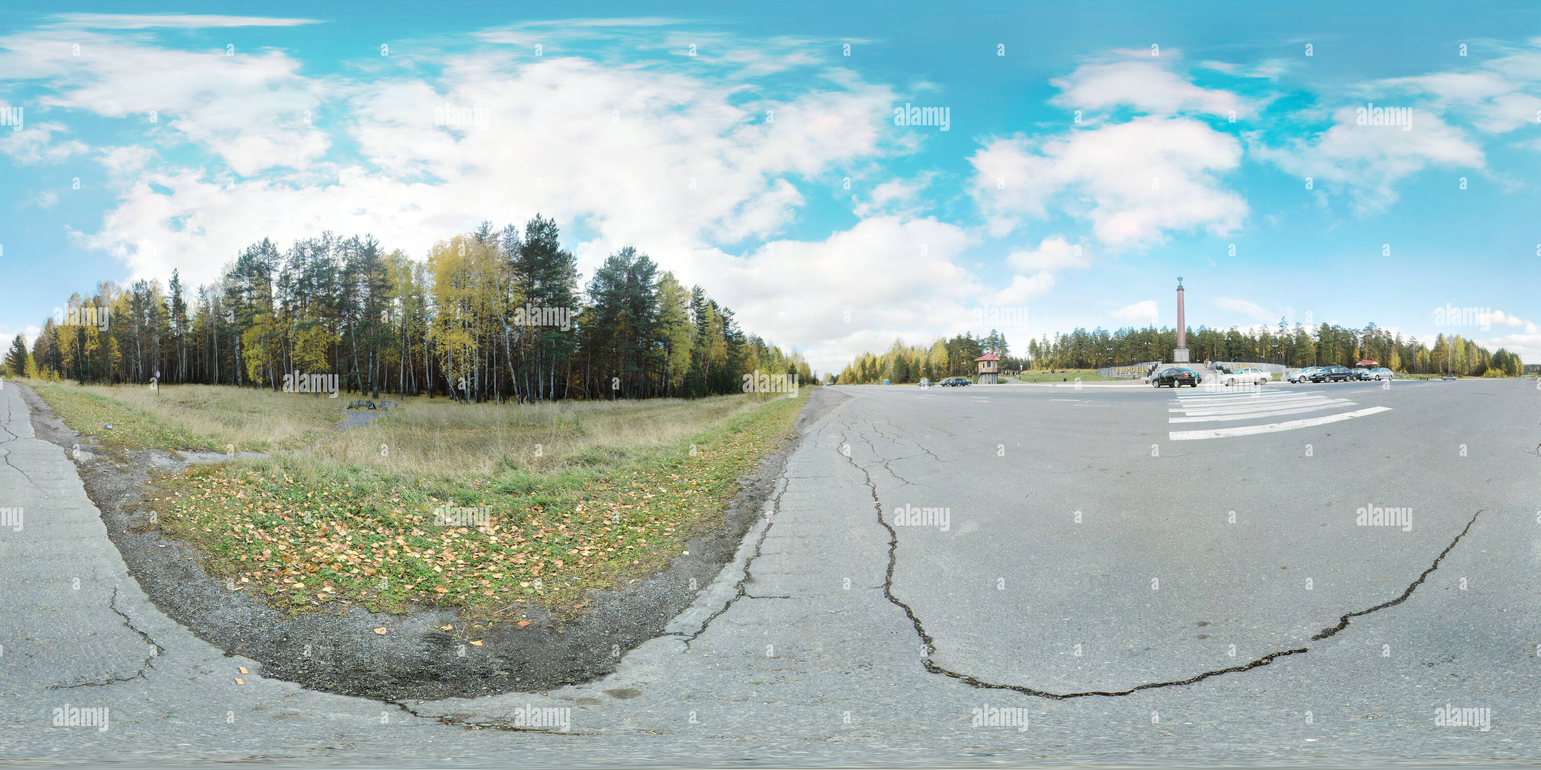 360° view of Border between Europa and Asia - Alamy
