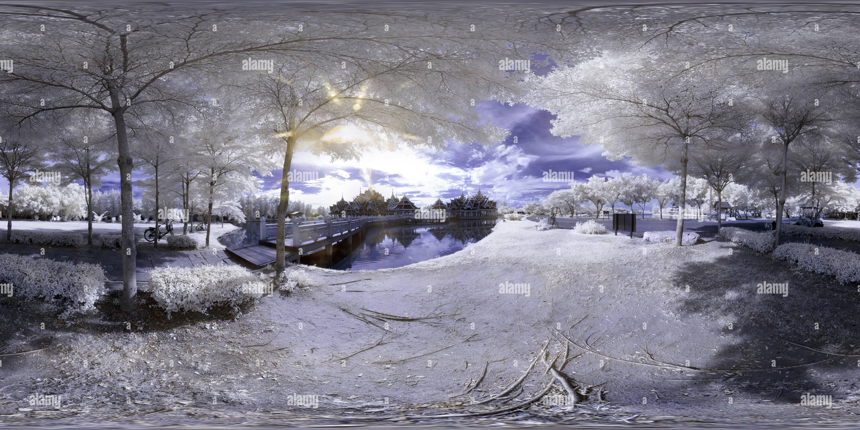 360° view of Pavilion of the Enlightened, Ancient Siam, Infrared ...