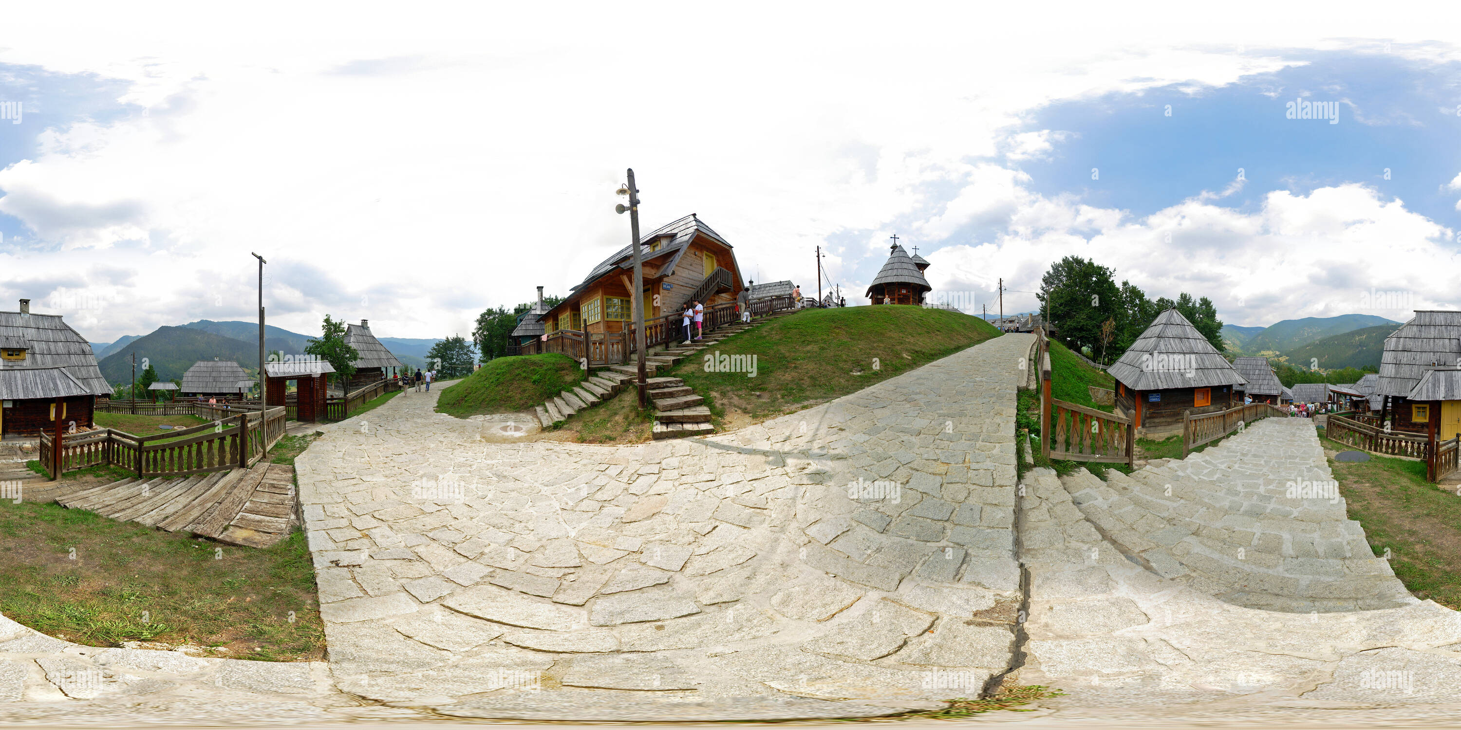 360° view of Drvengrad, Mokra gora, Srbija - Alamy
