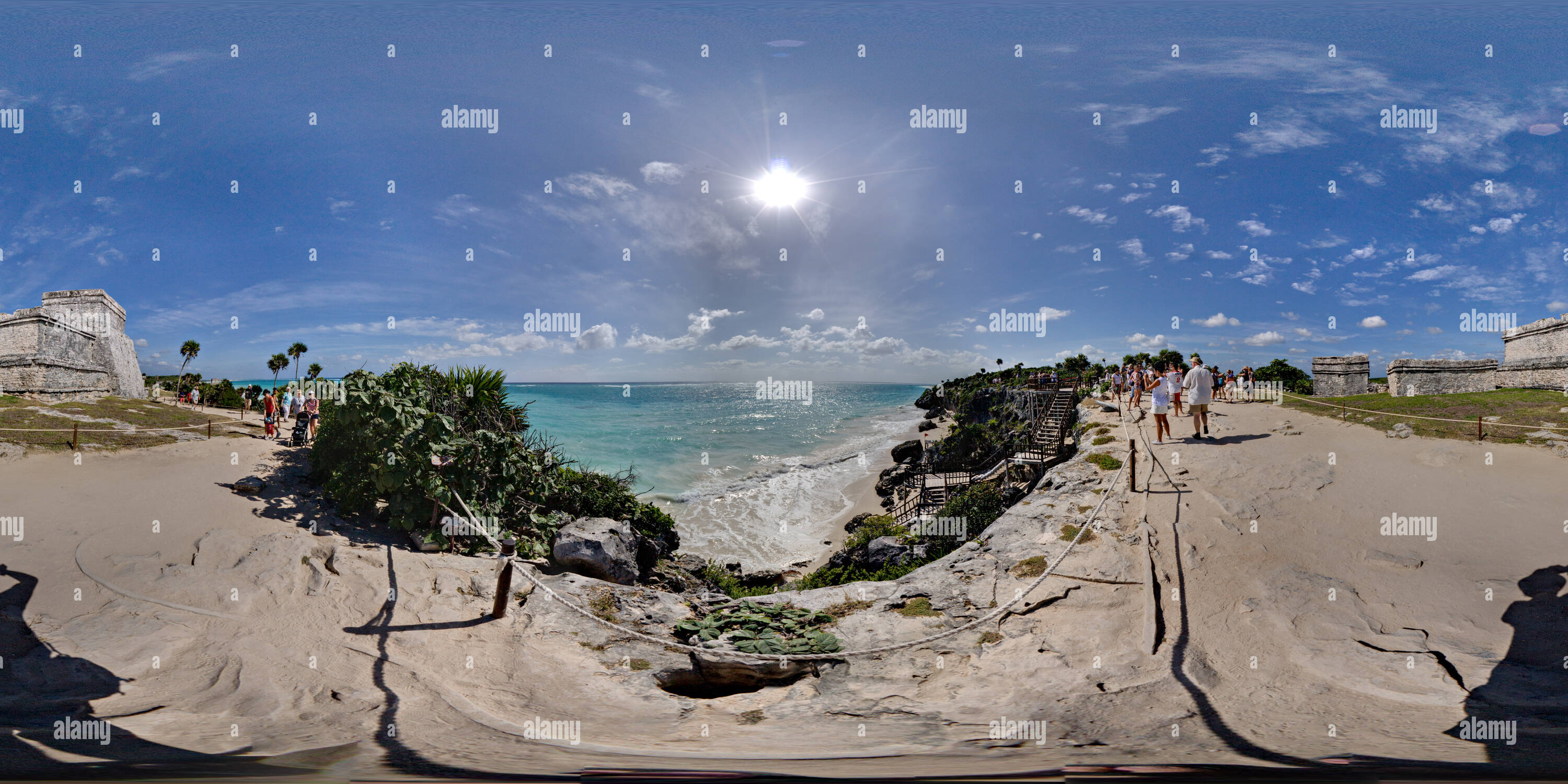 360° view of Tulum Ruins Beach - Alamy