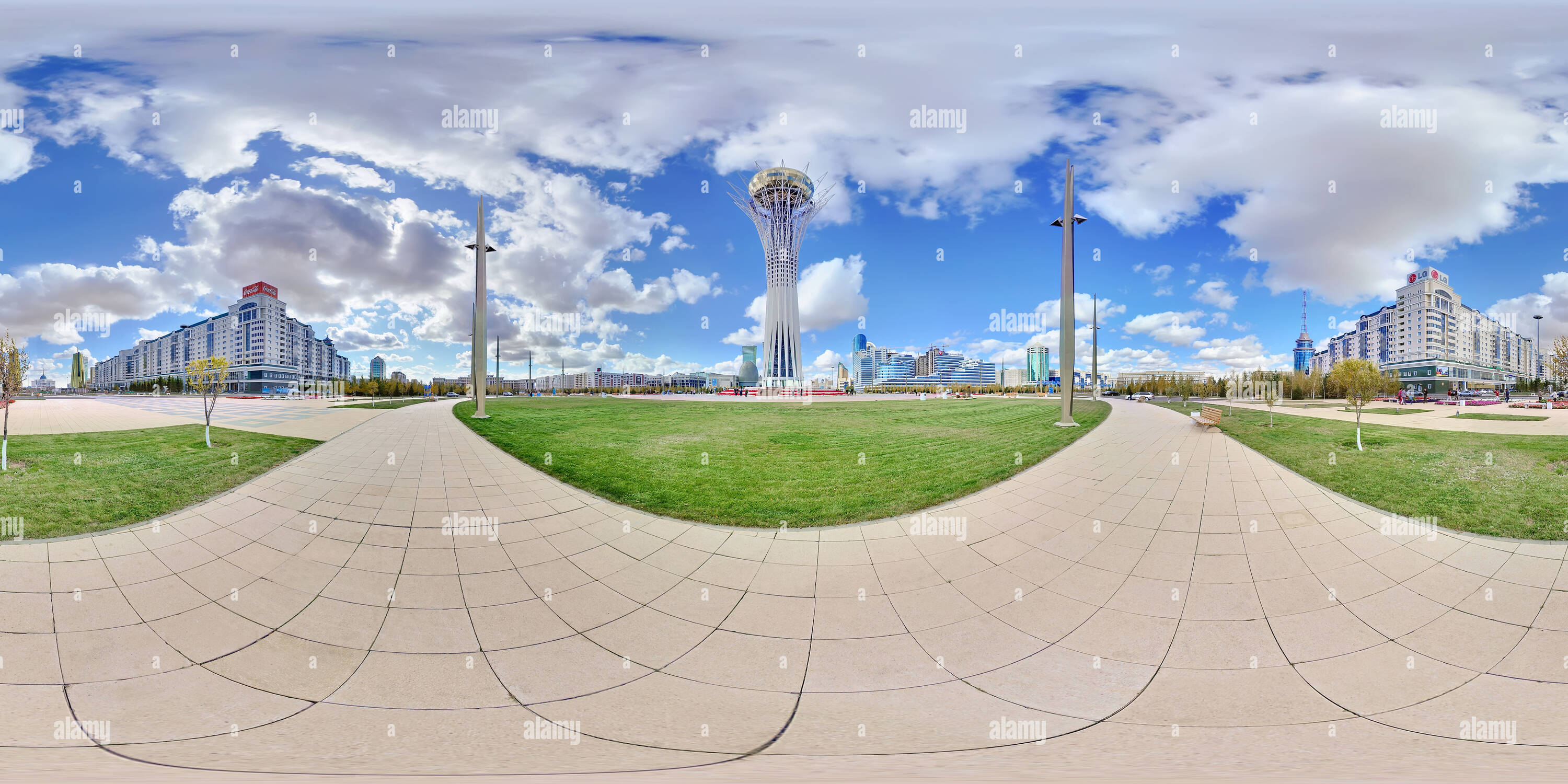 360° view of Astana - Bayterek Monument - Alamy