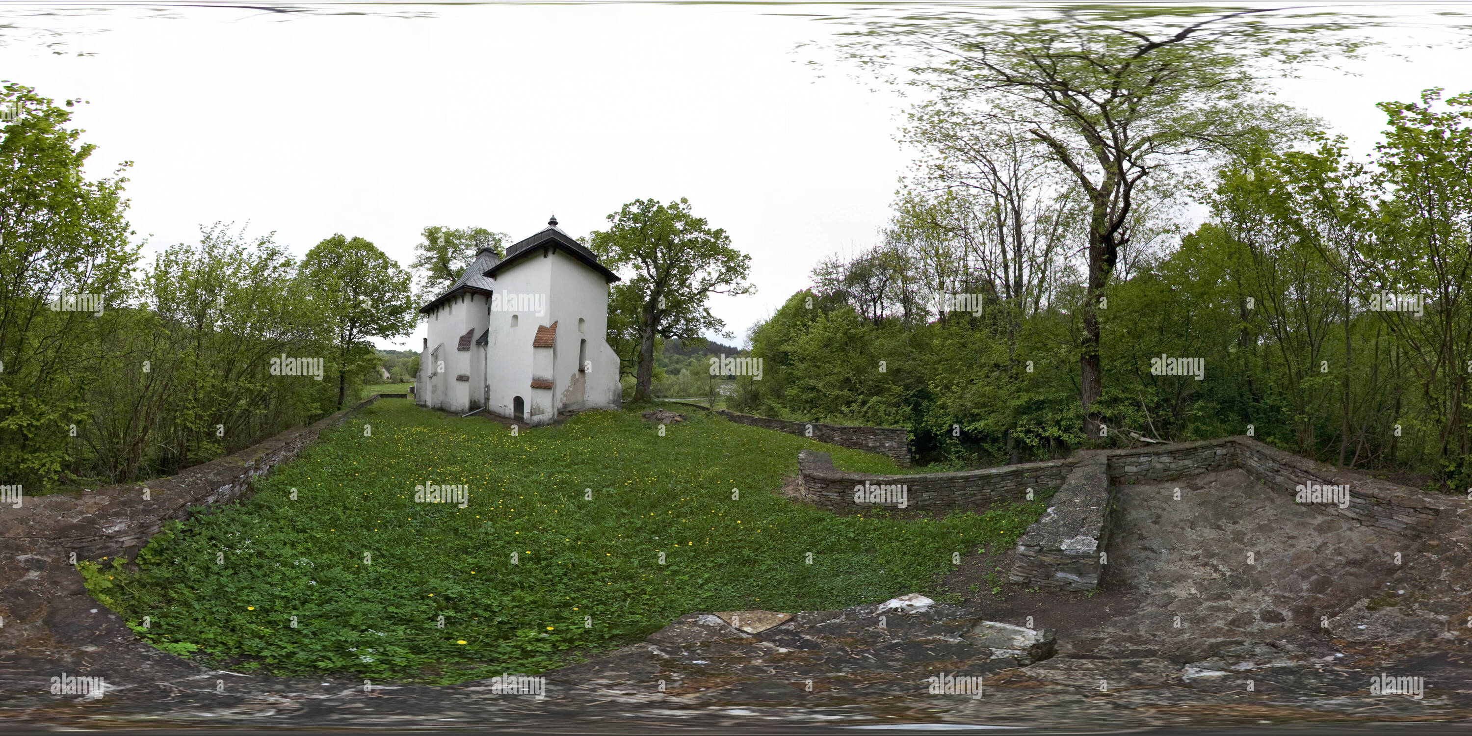 360° view of Ortodox Church in Posada Rybotycka - Alamy