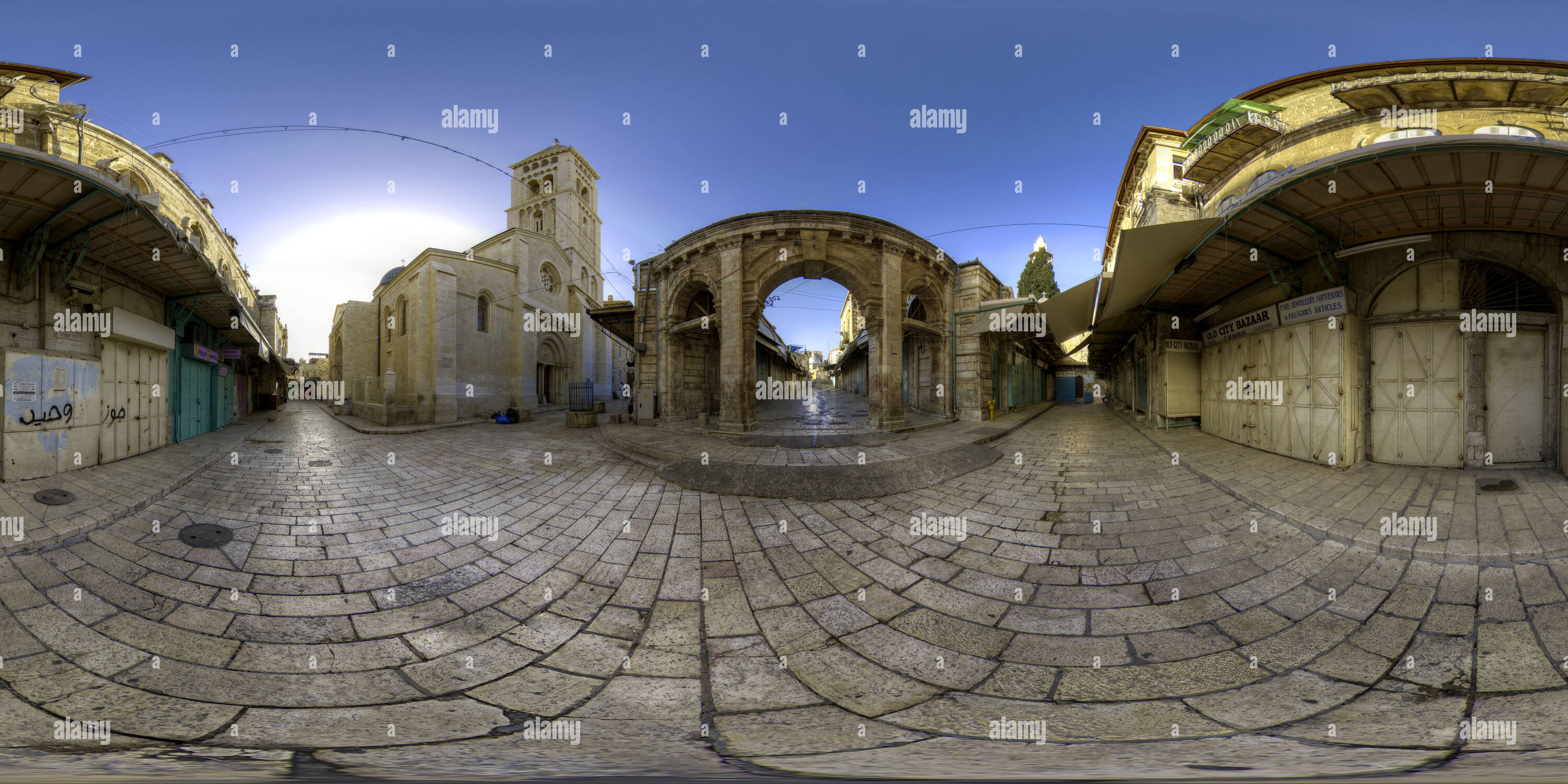 360° view of The Muristan, Jerusalem Old City, Israel - Alamy
