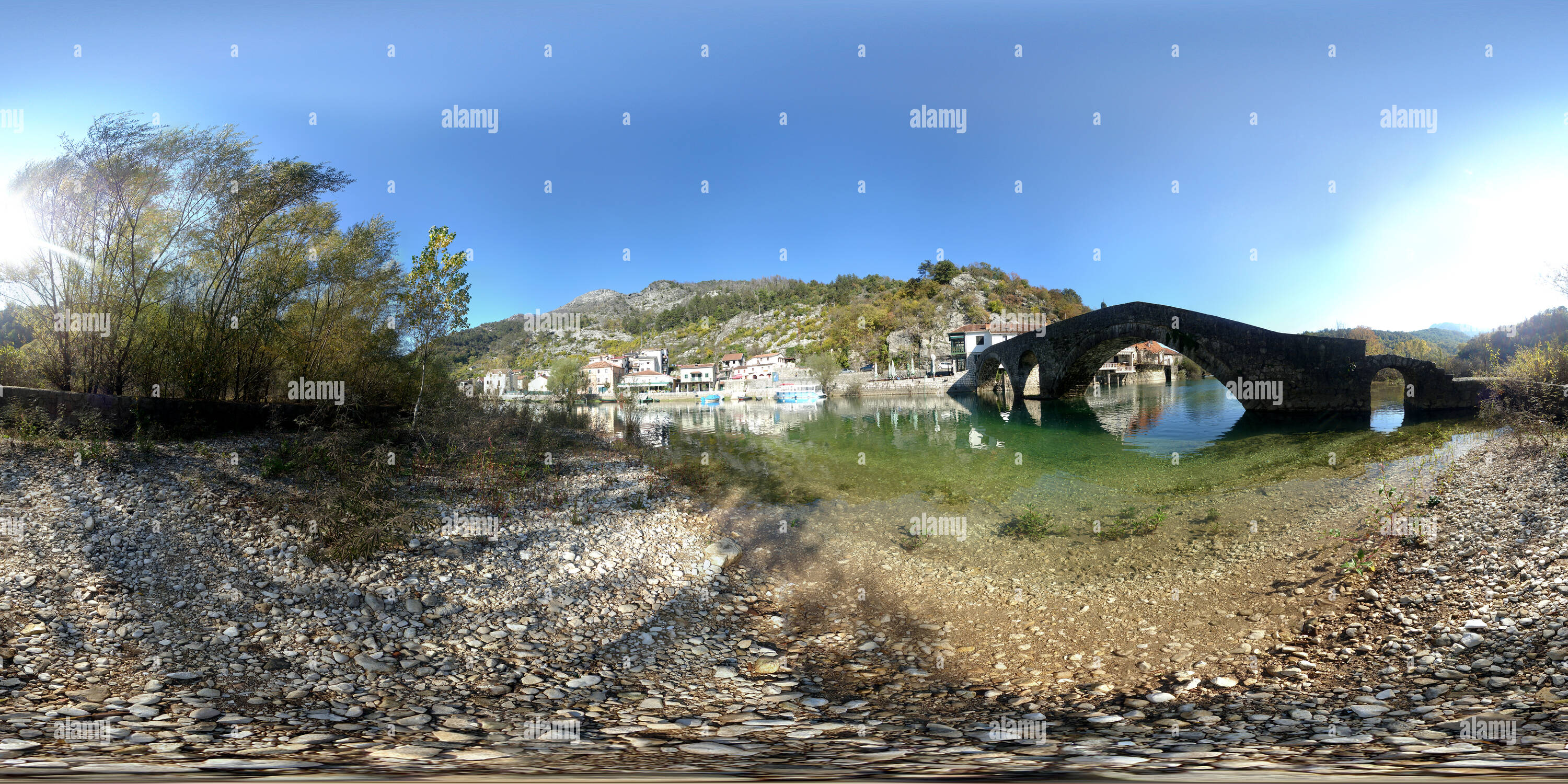 360° view of Rijeka Crnojevica - View On Old Bridge - Alamy