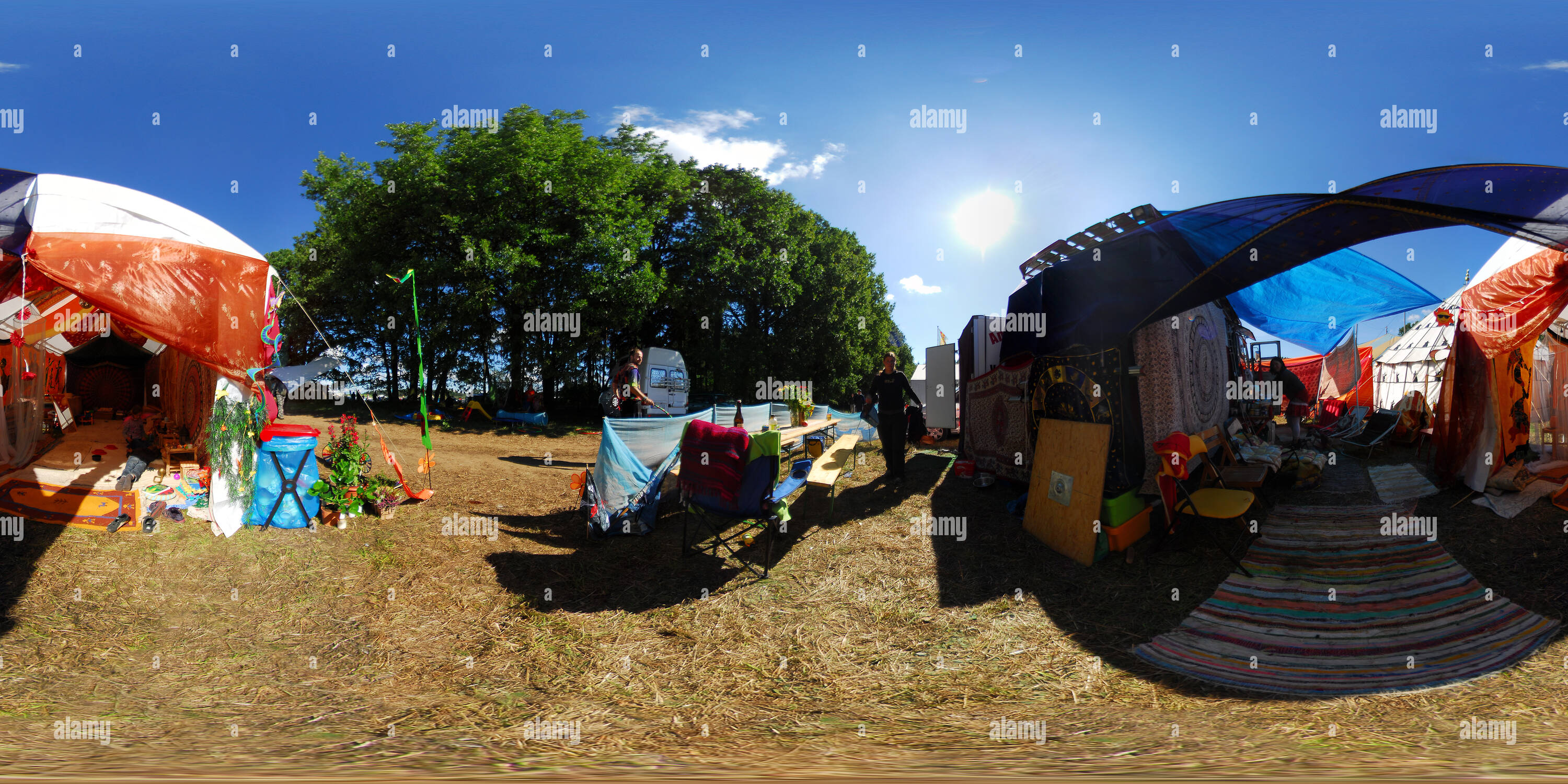 360° view of Indian Spirit Goa Trance Festival Kinderspace 2010 - 3 - Alamy