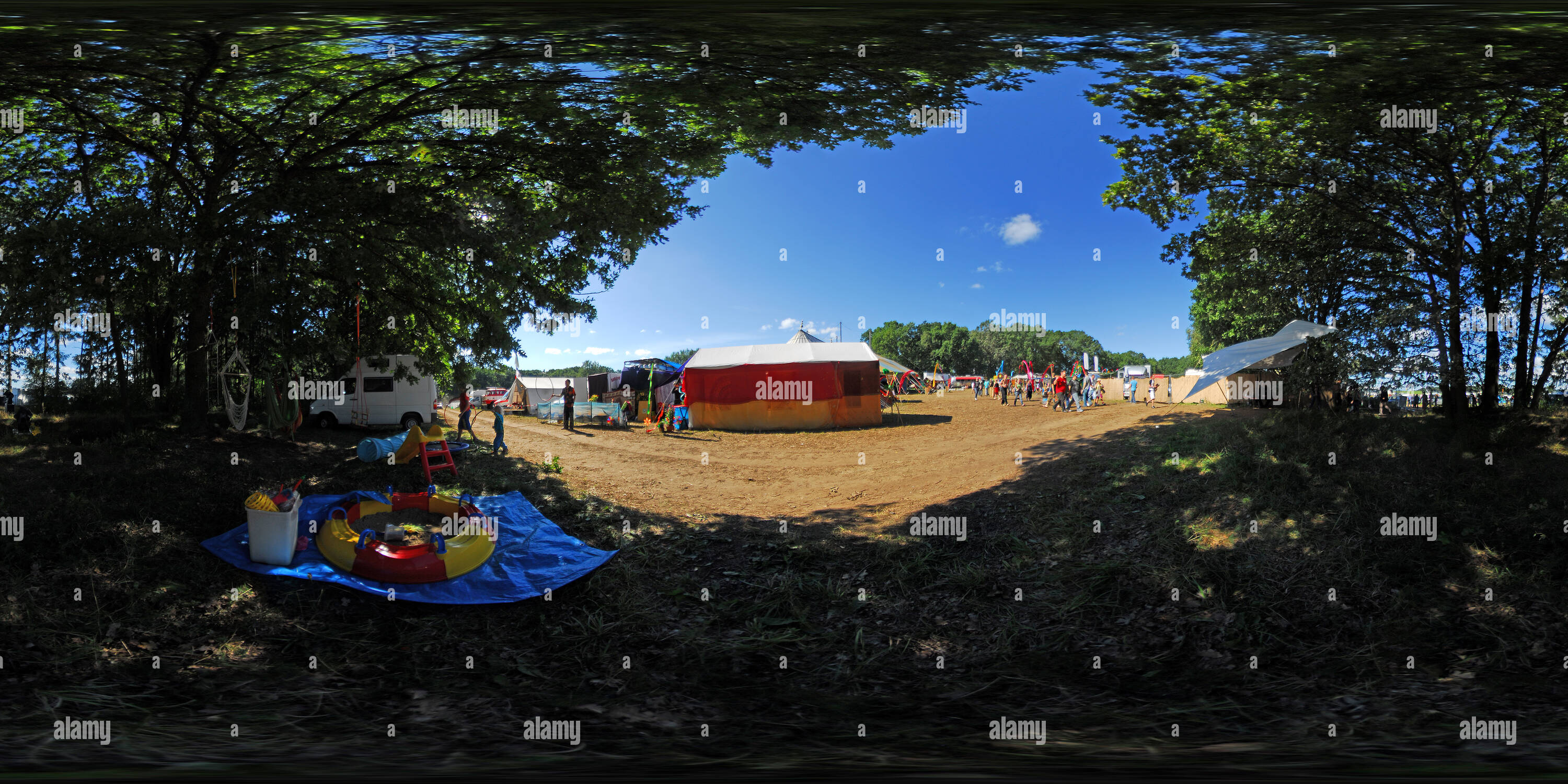 360° view of Indian Spirit Goa Trance Festival Kinderspace 2010 - 4 - Alamy