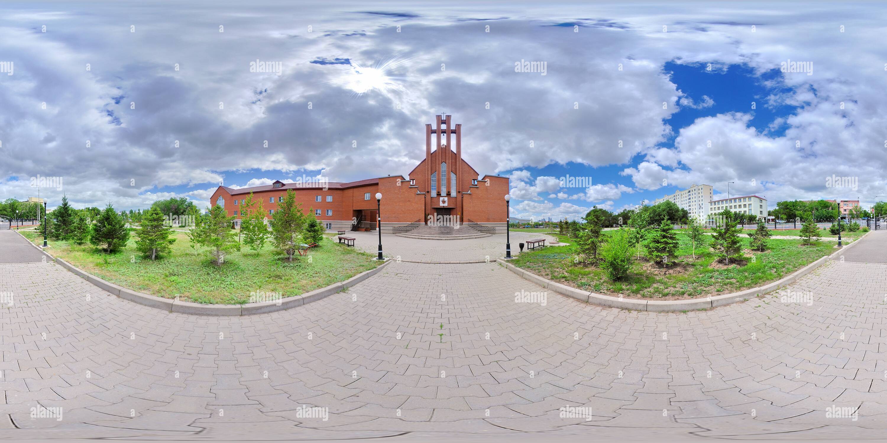 360° view of Astana - City Catholic church - Alamy