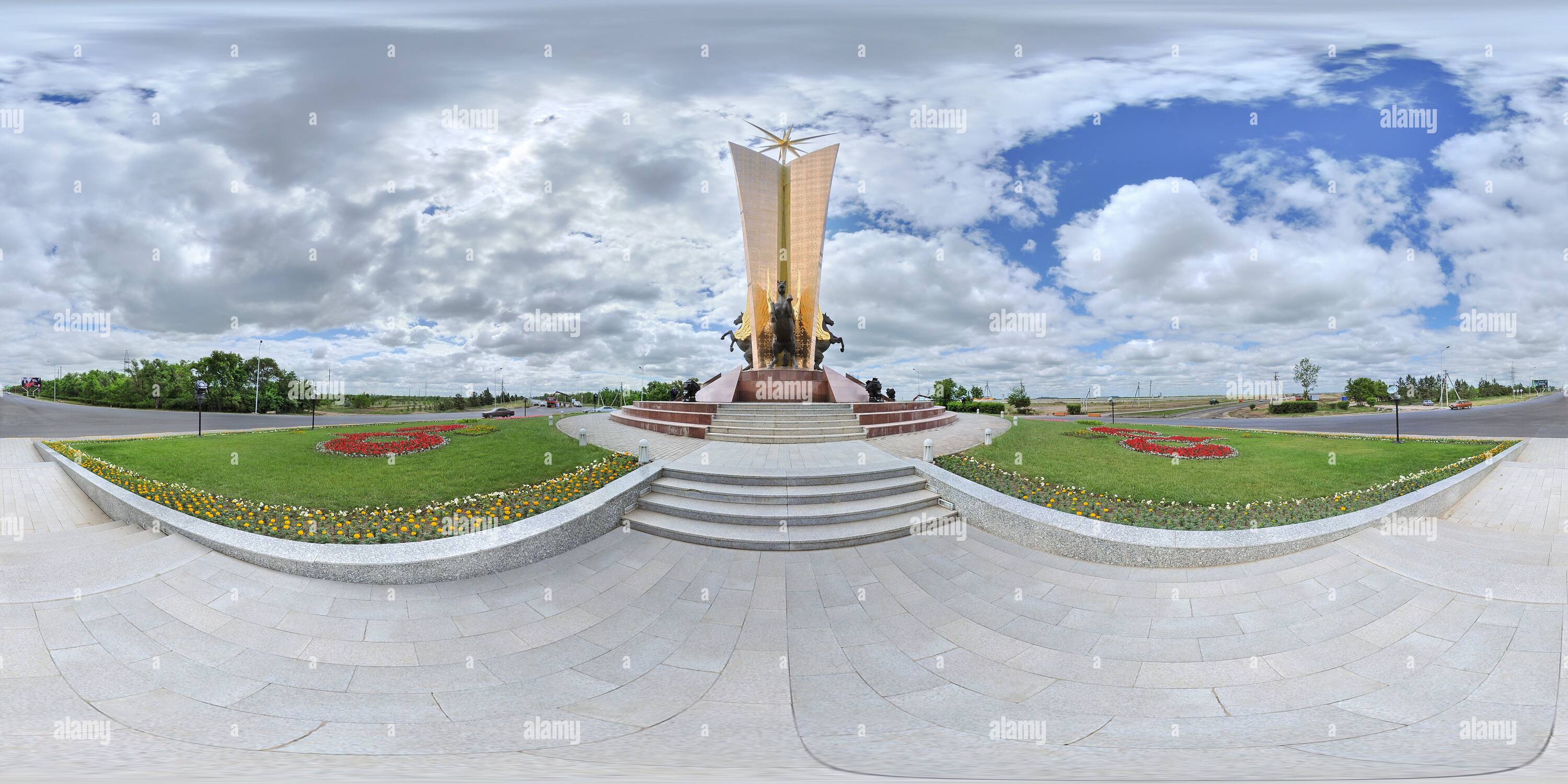 360° view of Astana - Sculpture on road in Airport - Alamy