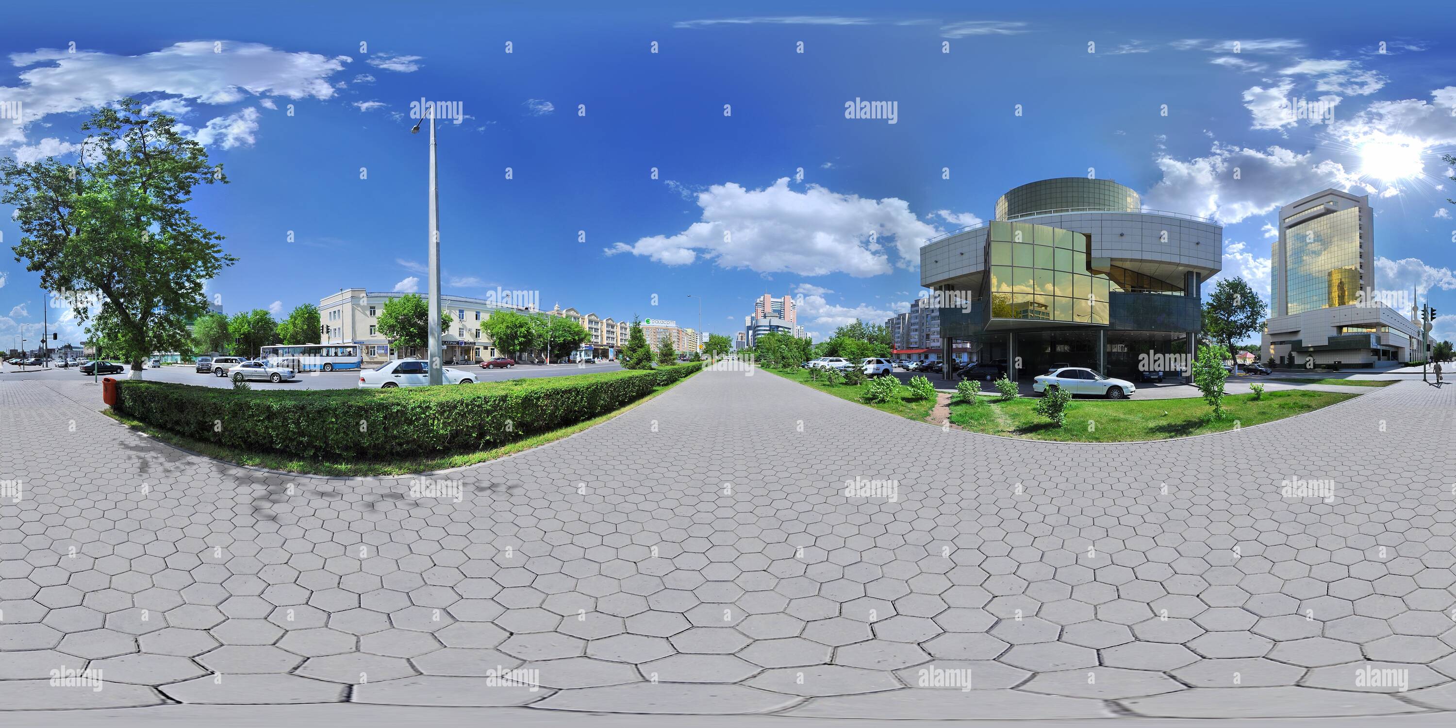 360° view of Astana - Auezov-Kenessary crossroad - Alamy