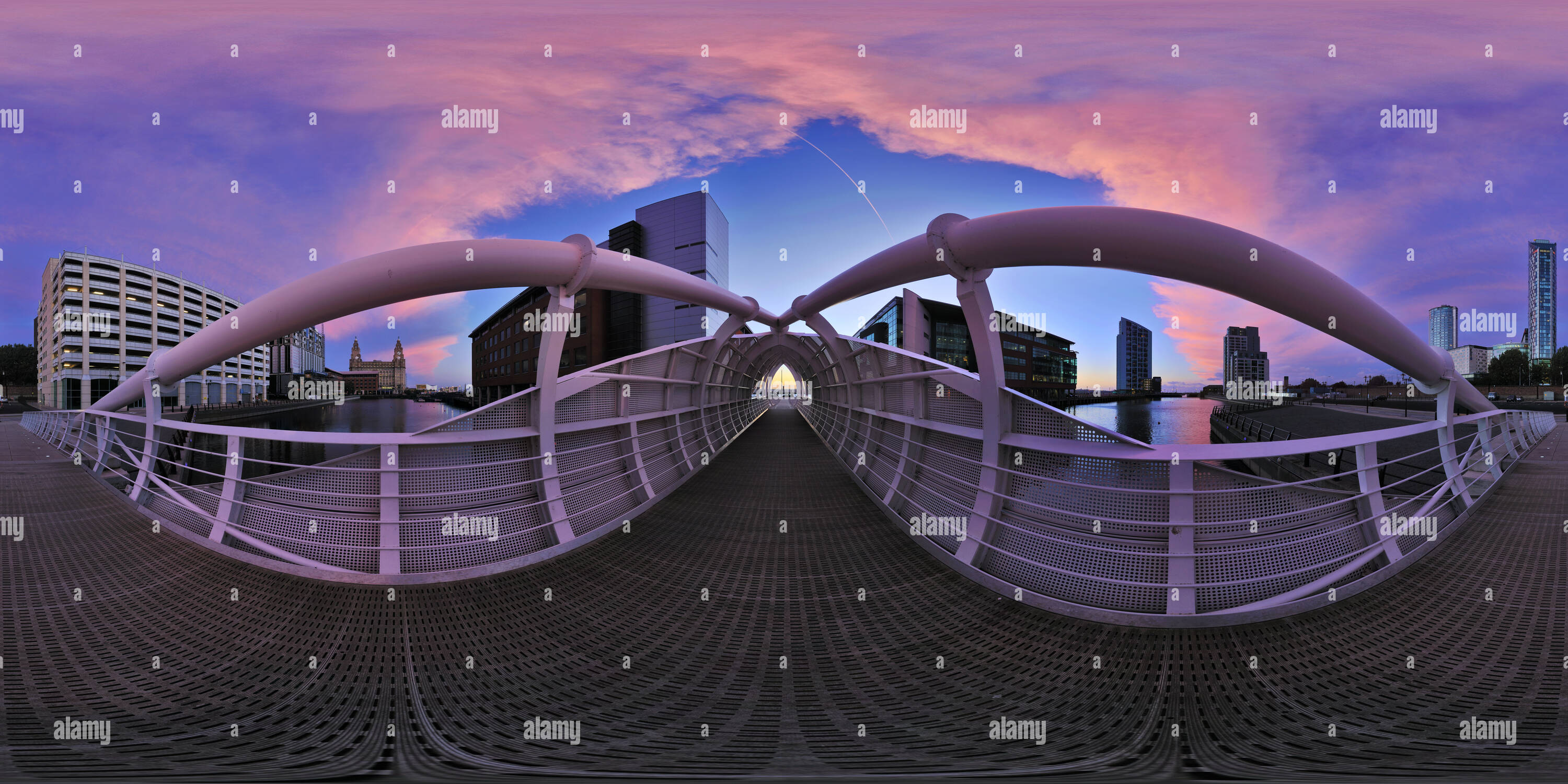 360° view of Liverpool, Princes Dock Footbridge - Alamy