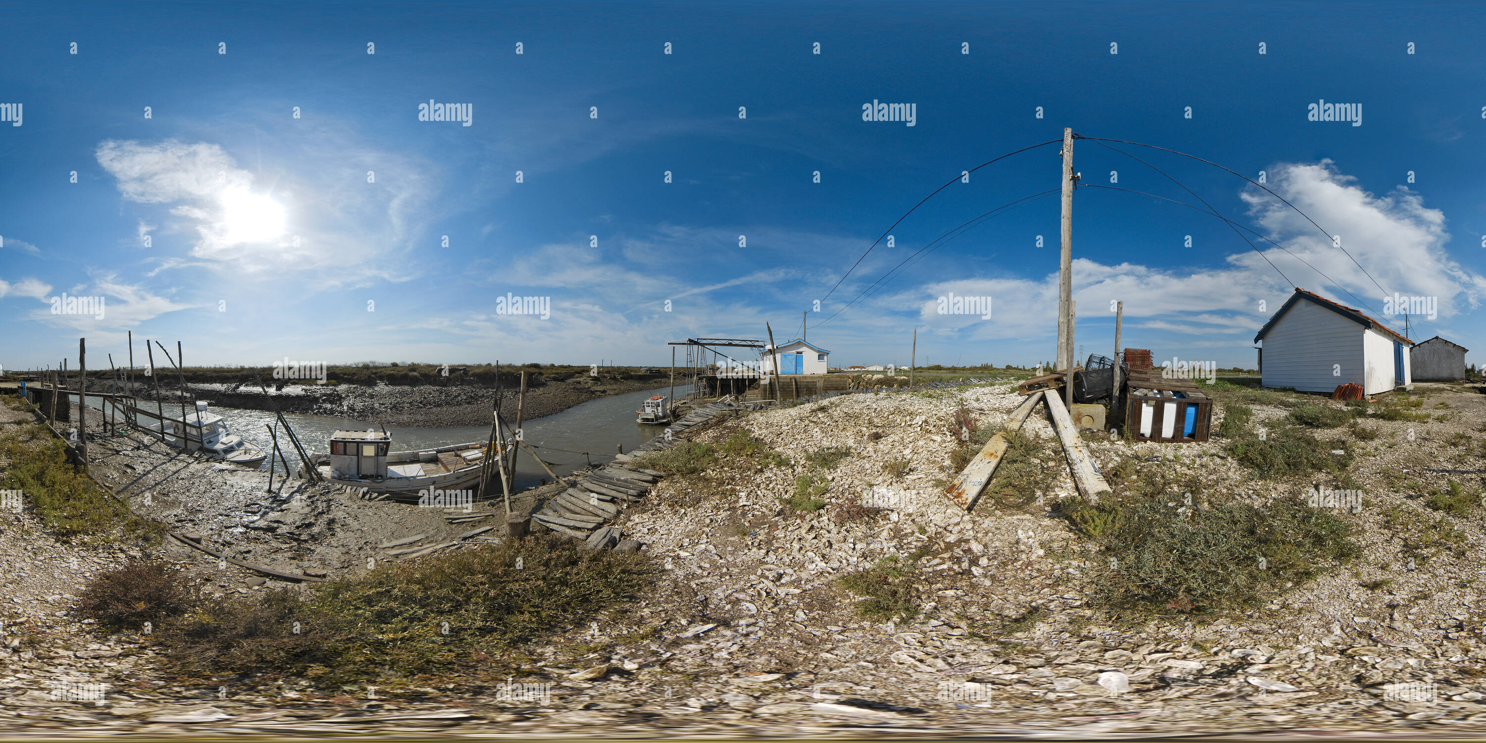 360° view of Le chenal ostréïcole d'Ors - France - Alamy