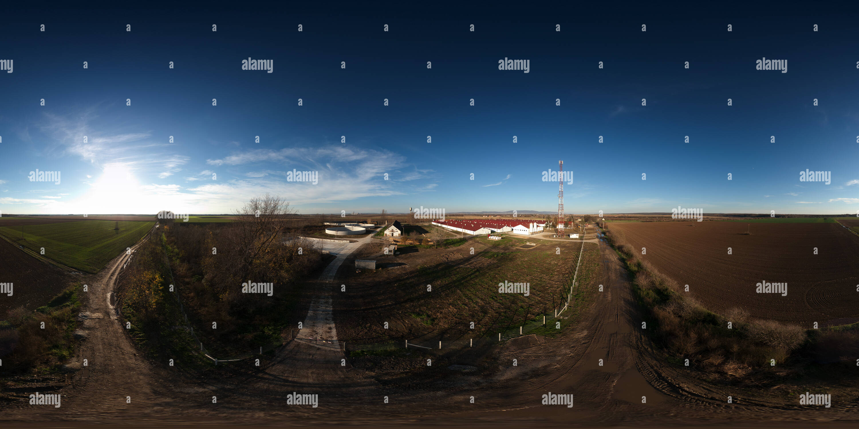 360° view of Modern Pig Farm - Alamy