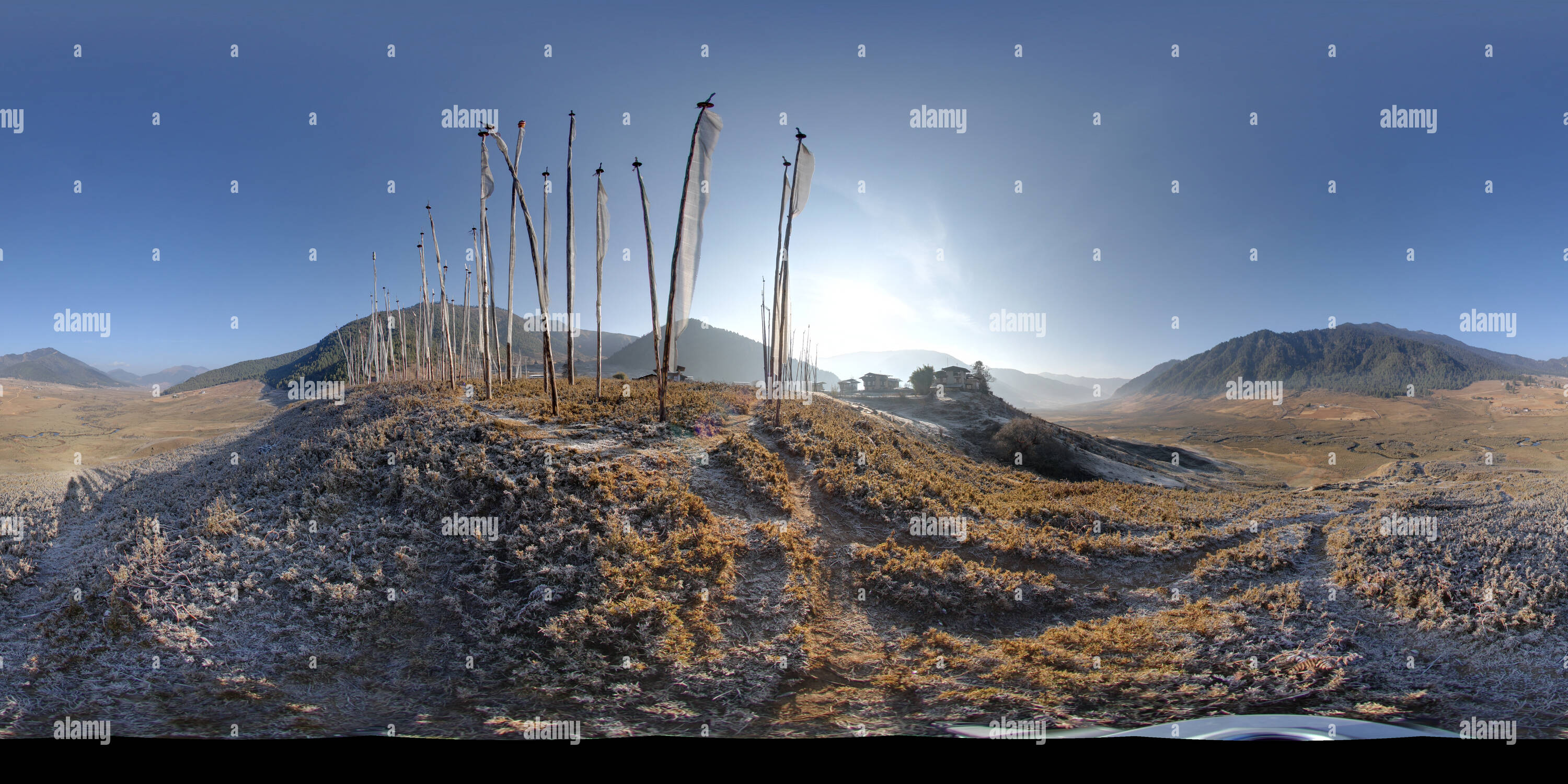 360° view of Phobjikha Valley, Bhutan - Alamy