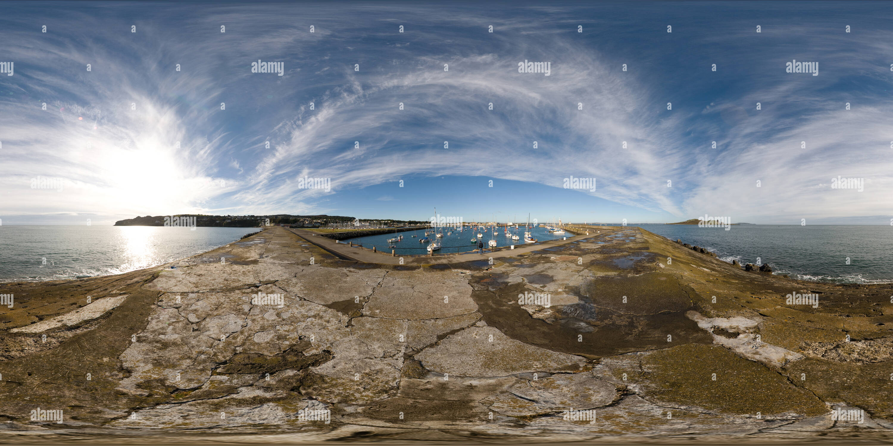 360° view of Dawn on Howth Harbour - Alamy