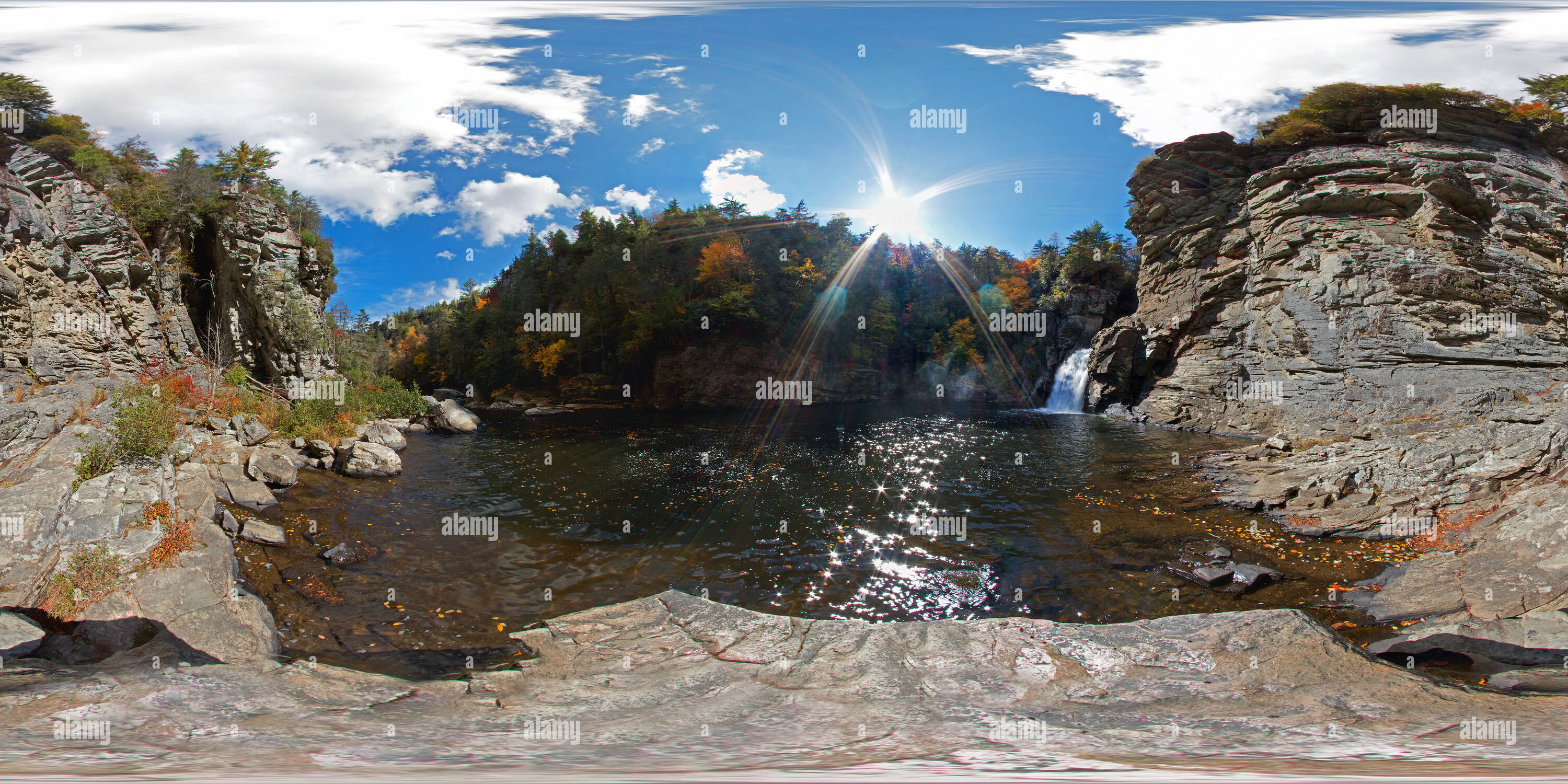 360° view of Lower Falls - Linville Falls, NC - Alamy