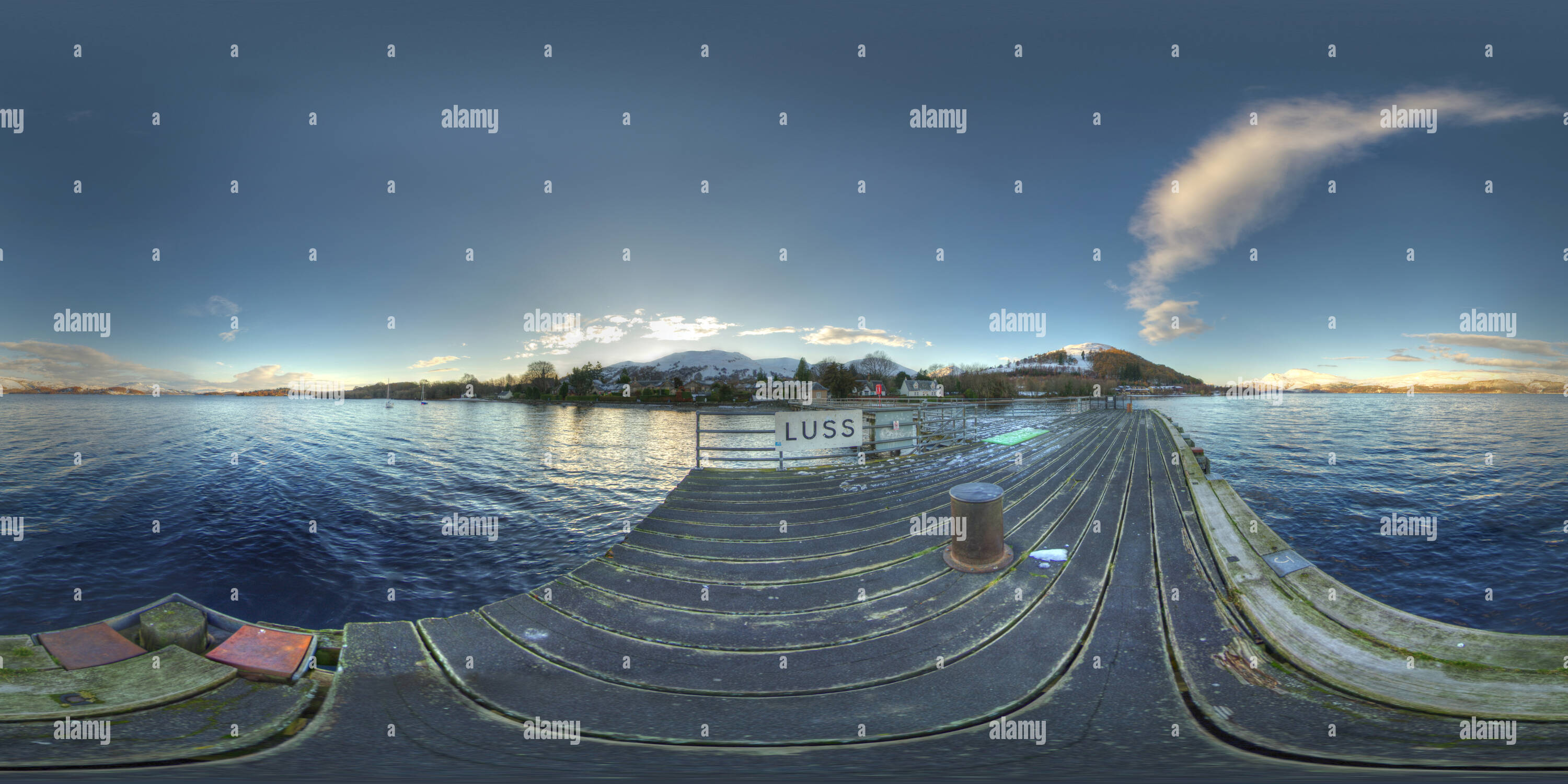 360° view of Luss Pier in winter, Loch Lomond , Scotland - Alamy