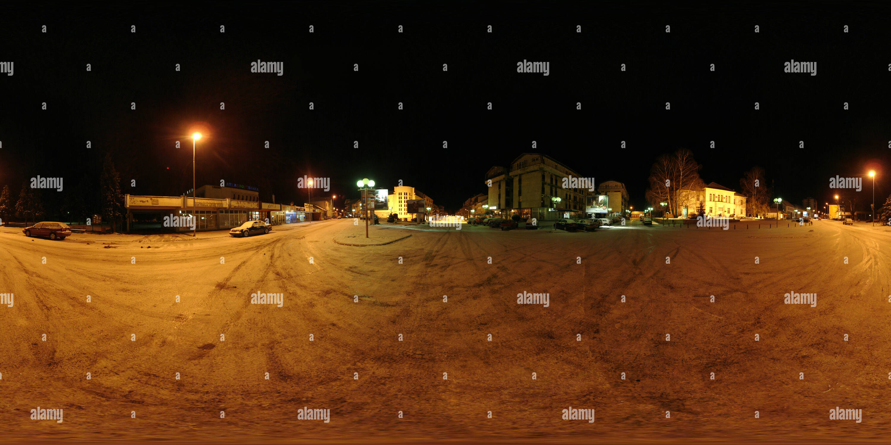 360° view of Winter Night In Berane (City Square - Alamy