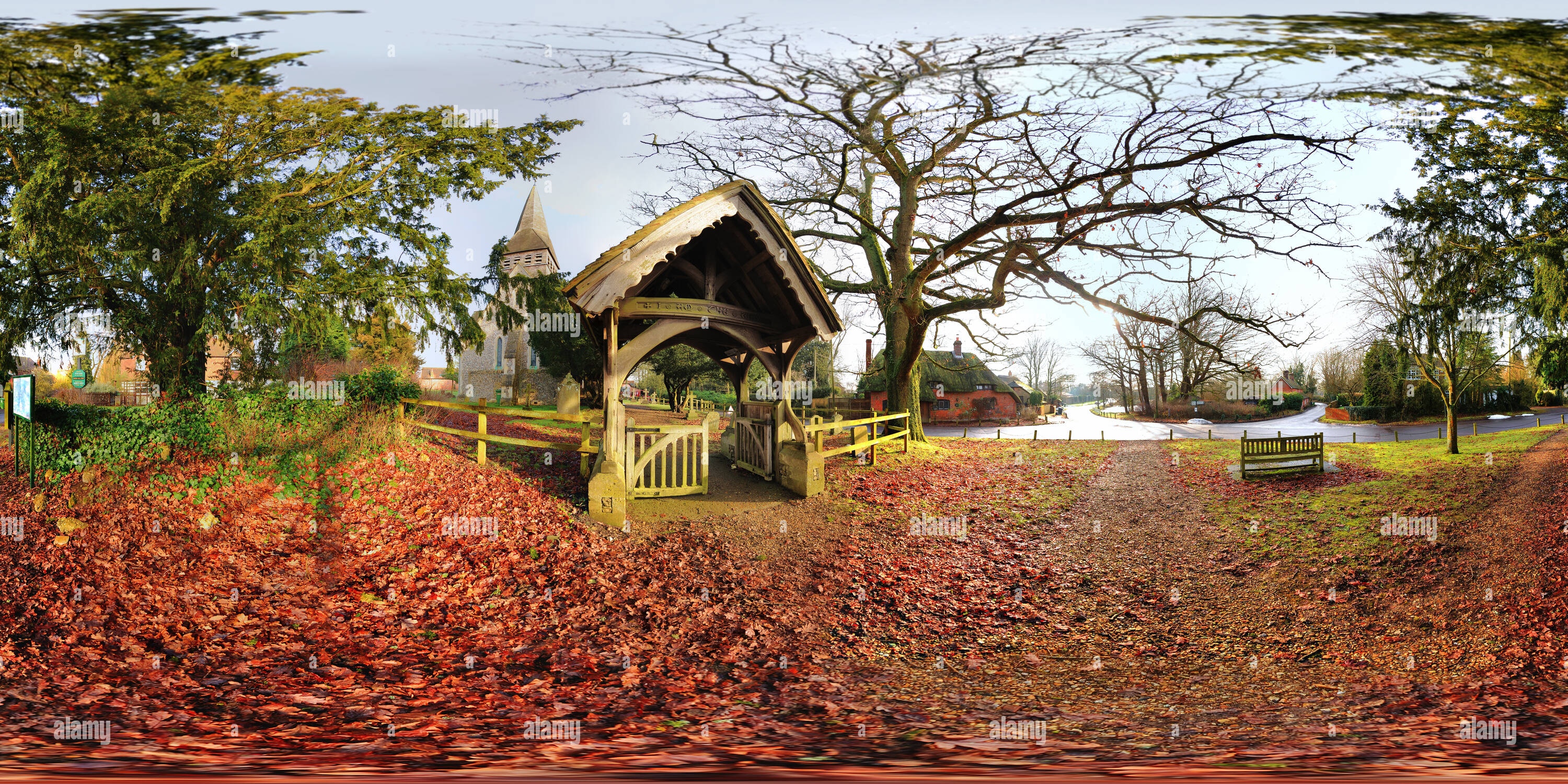 360° view of Lych Gate The Church of St Mary The Virgin Lasham - Alamy