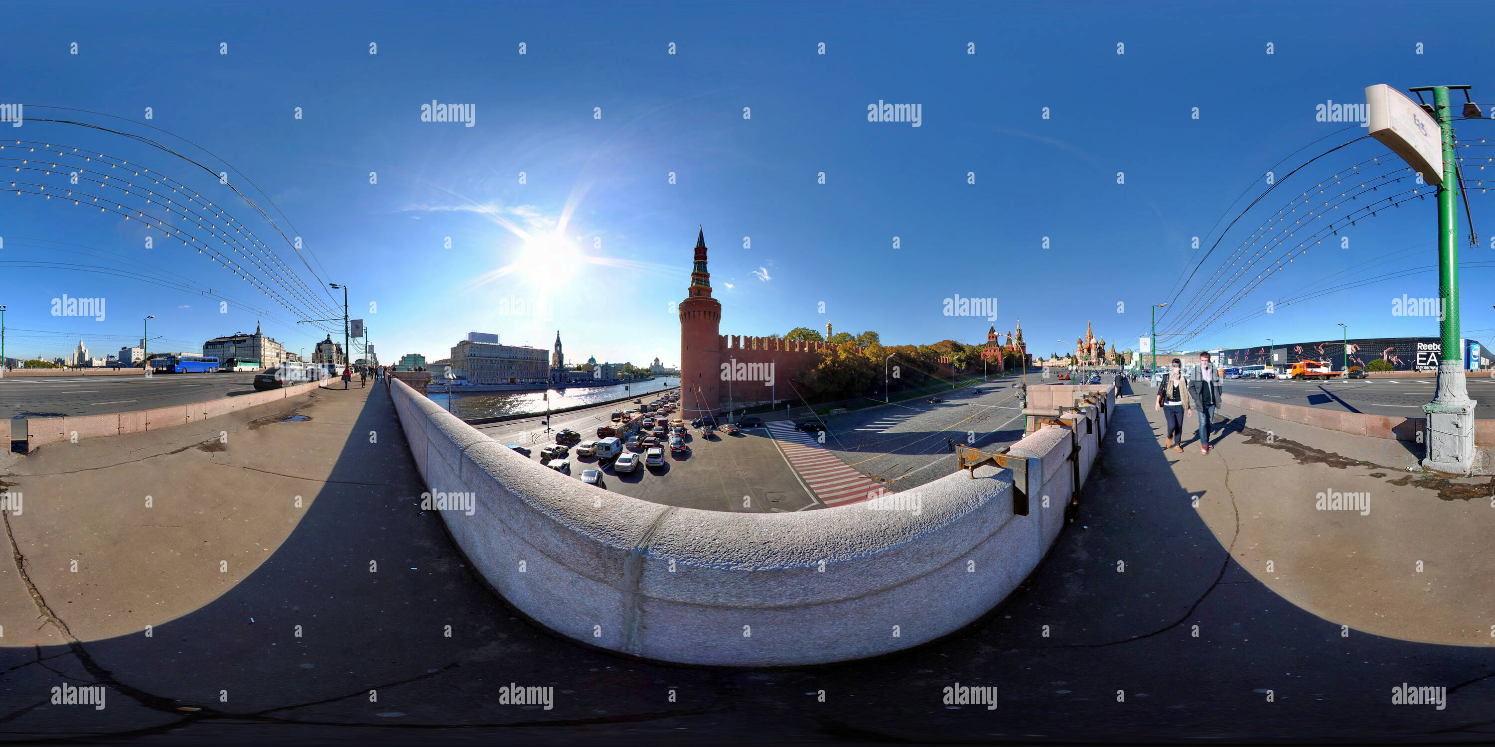 360° view of Moscow, the view from the bridge over the Kremlevskaya ...