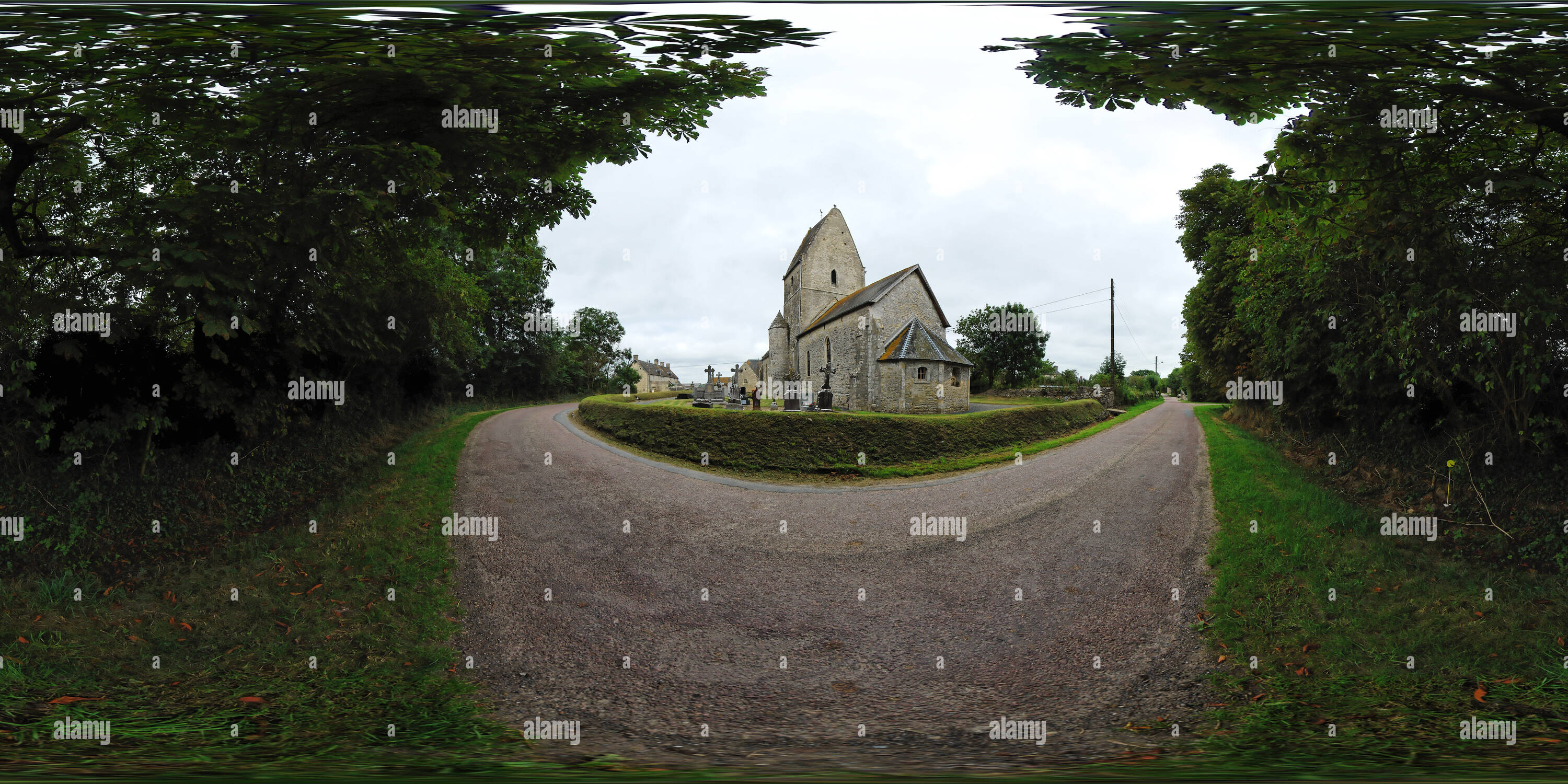 360° view of Chevet de l'église de Vierville - France - Alamy