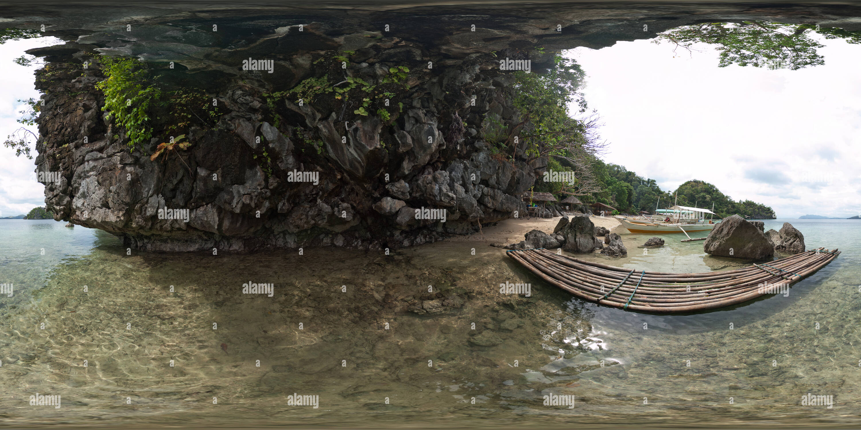 360° view of The bamboo raft on Coron island, Palawan, Philippines - Alamy