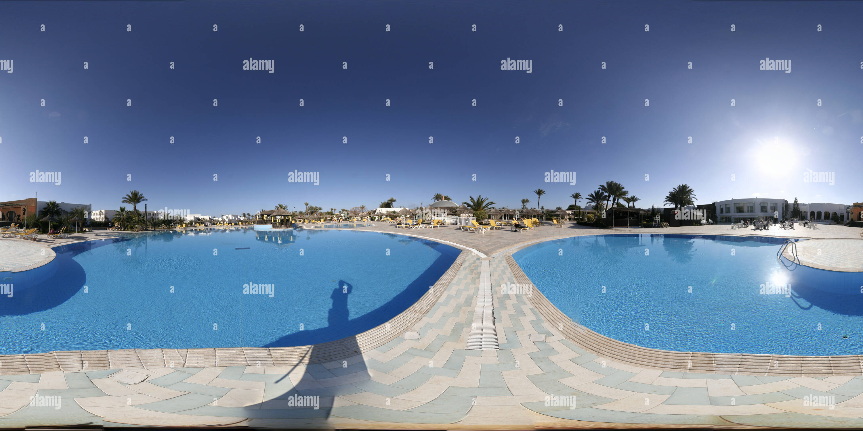 360° view of Djerba swimming pools - Alamy