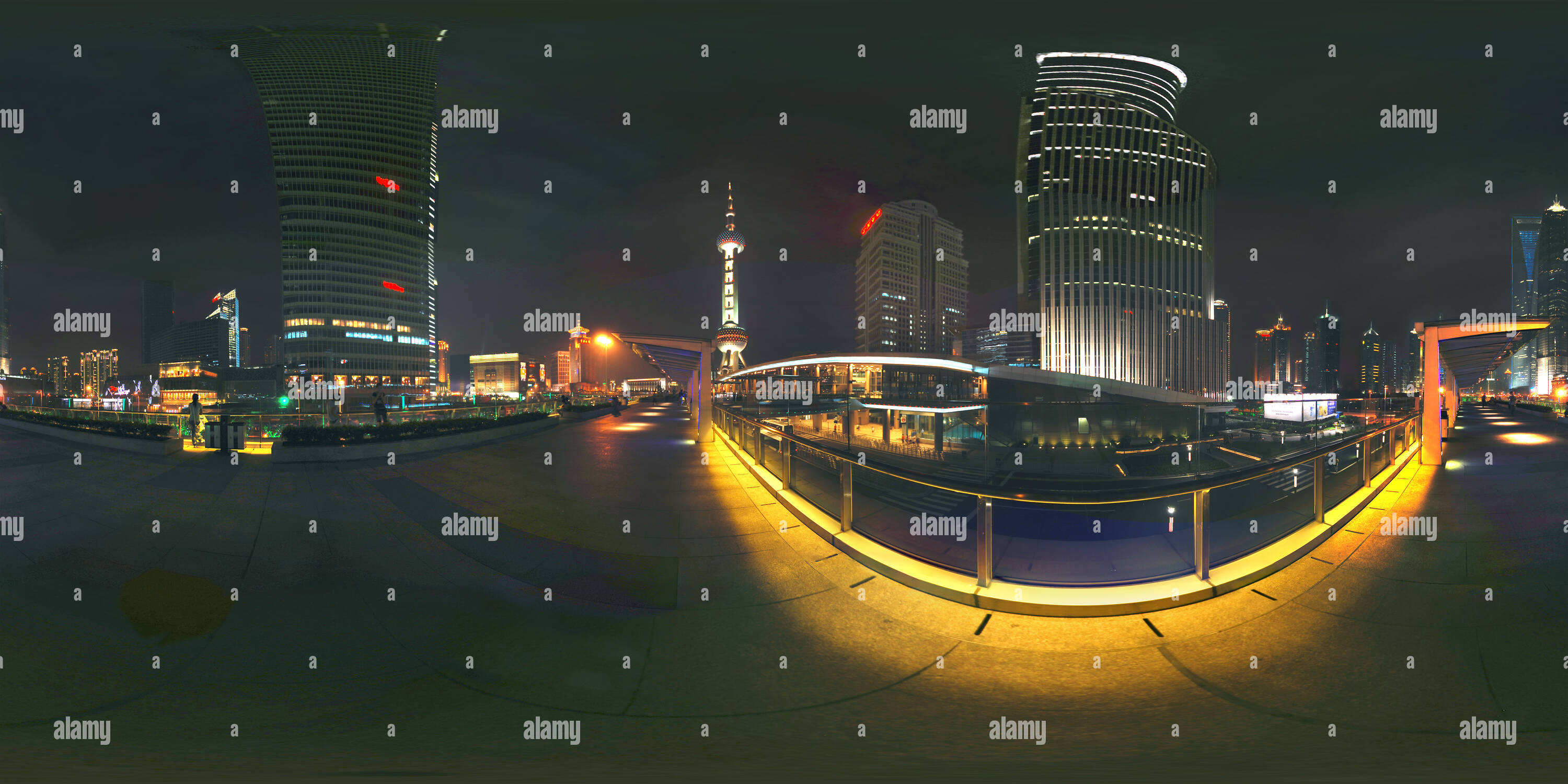 360° view of Shanghai lujiazui financial center at night 3 - Alamy