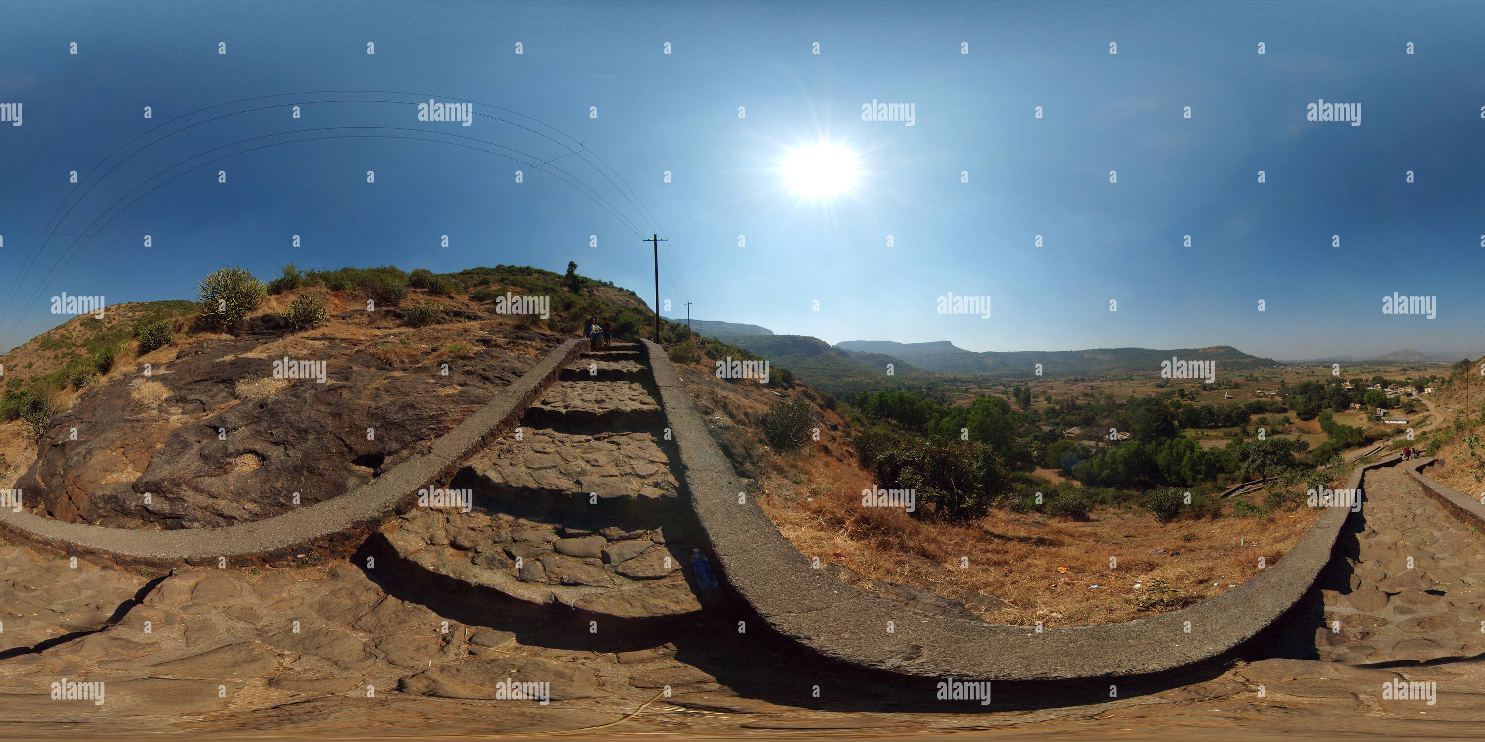 360° view of On the steps to the Bhaja Caves, near Lonavala, India - Alamy