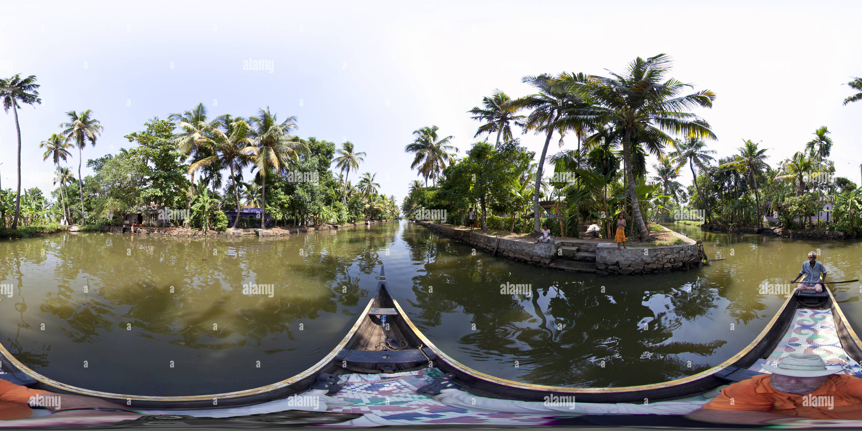 360° view of Kerala Backwaters Canoe Ride - Alamy
