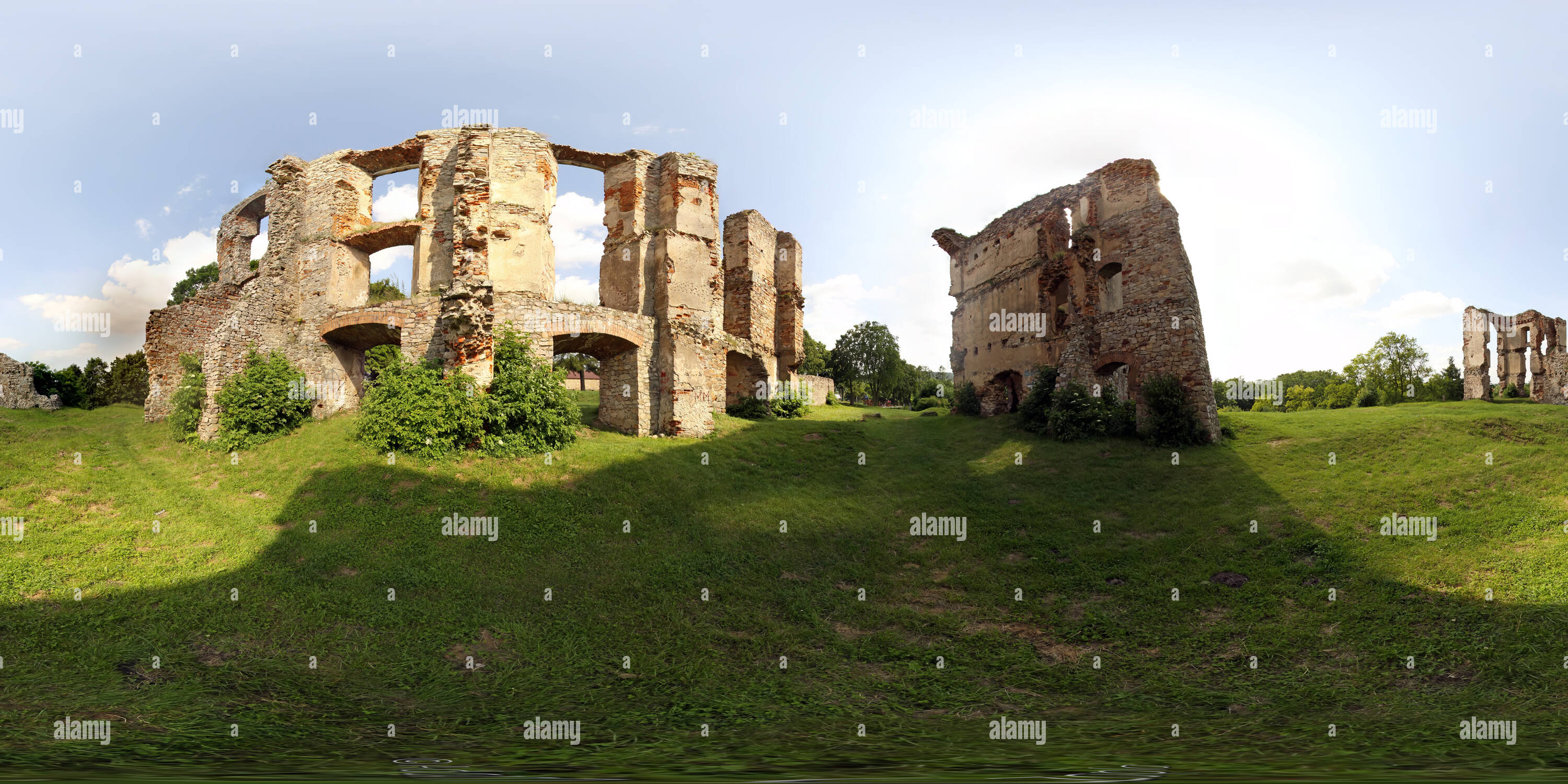 360° view of The ruins of Bishop Palace in Bodzentyn - Alamy
