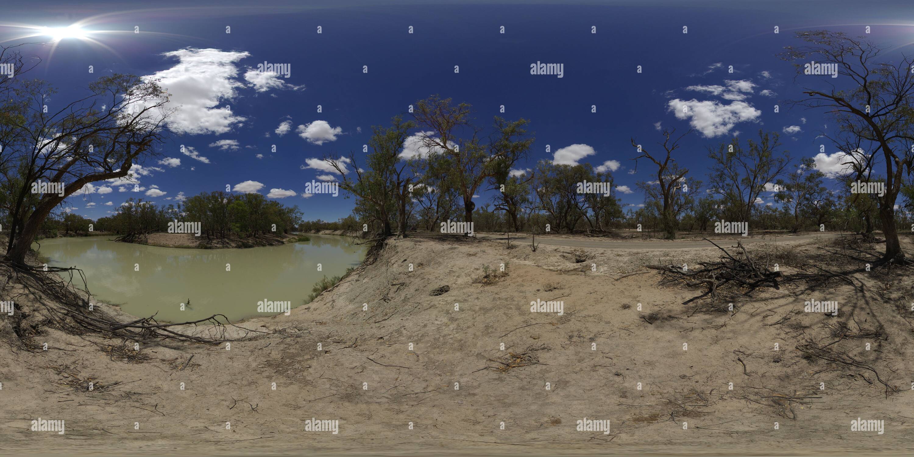 360° view of Darling River in Kinchega National Park - Alamy