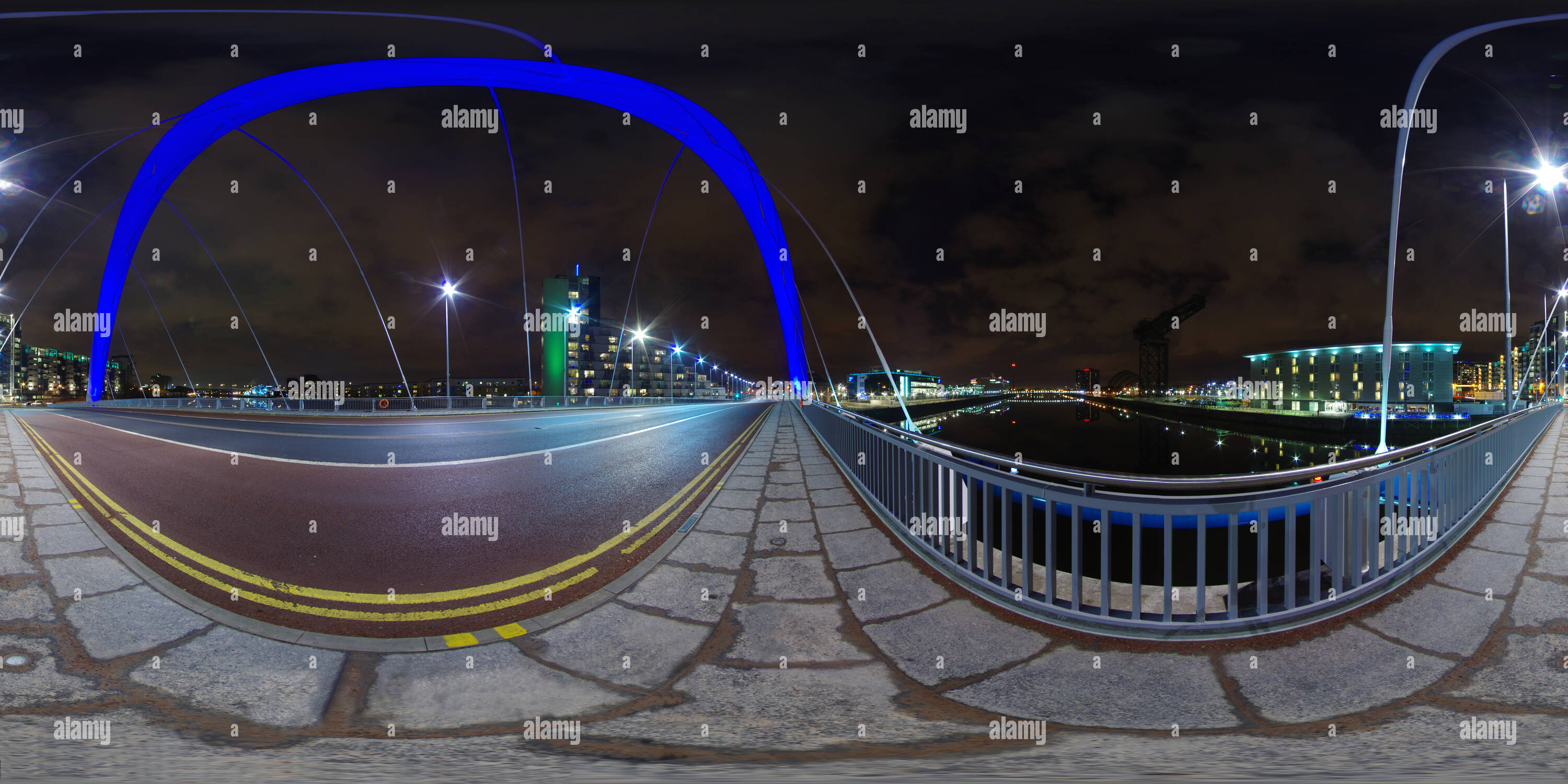 360° view of Clyde Arc (Squinty Bridge) , Glasgow - Alamy