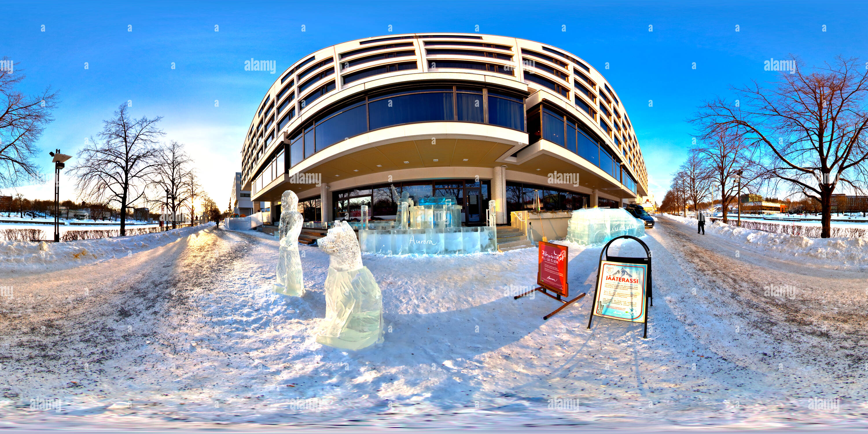 360° view of Ice Terrace - Restaurant Aurora - Alamy