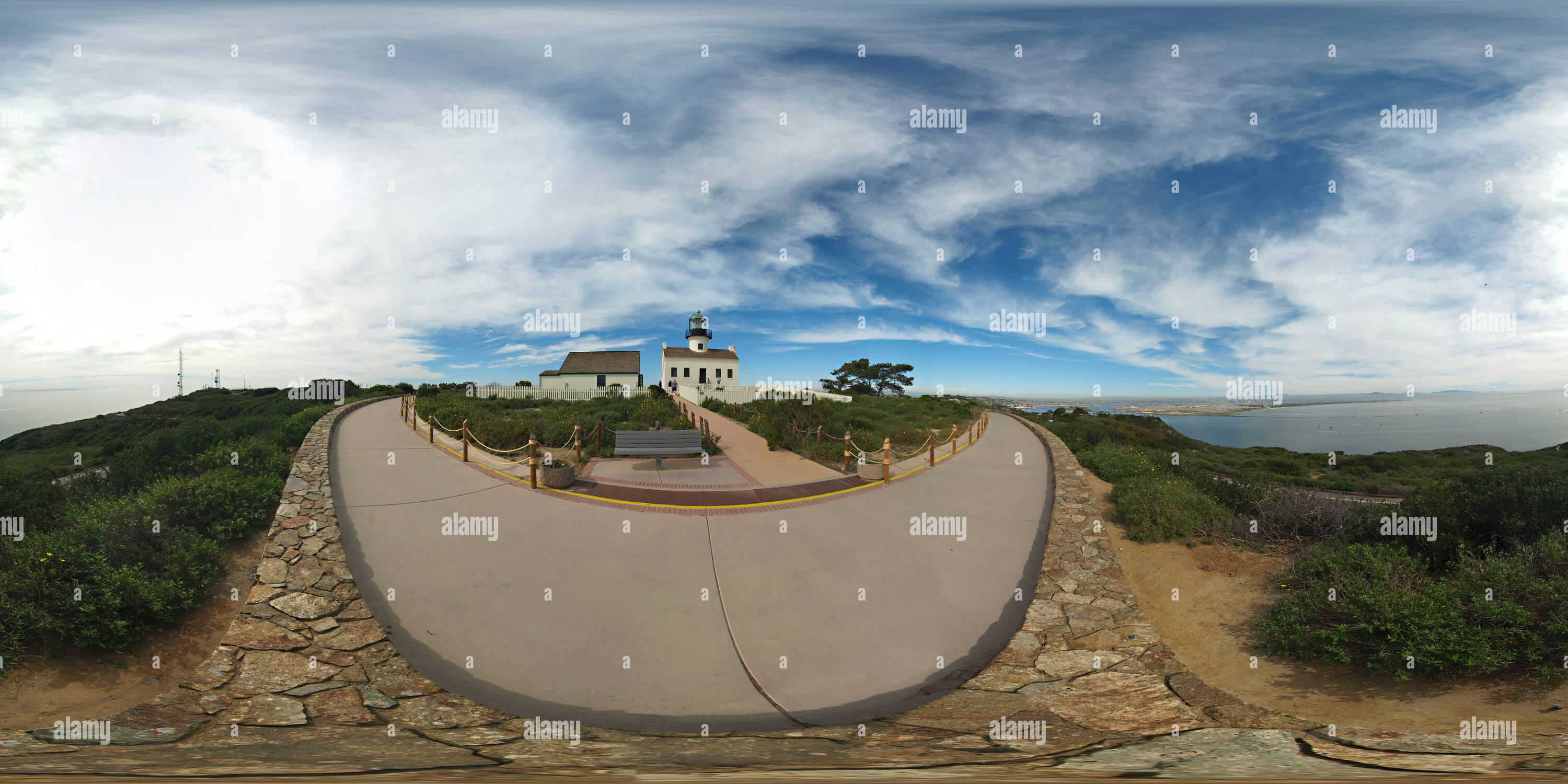 360° view of Historic Lighthouse Point Loma - Alamy