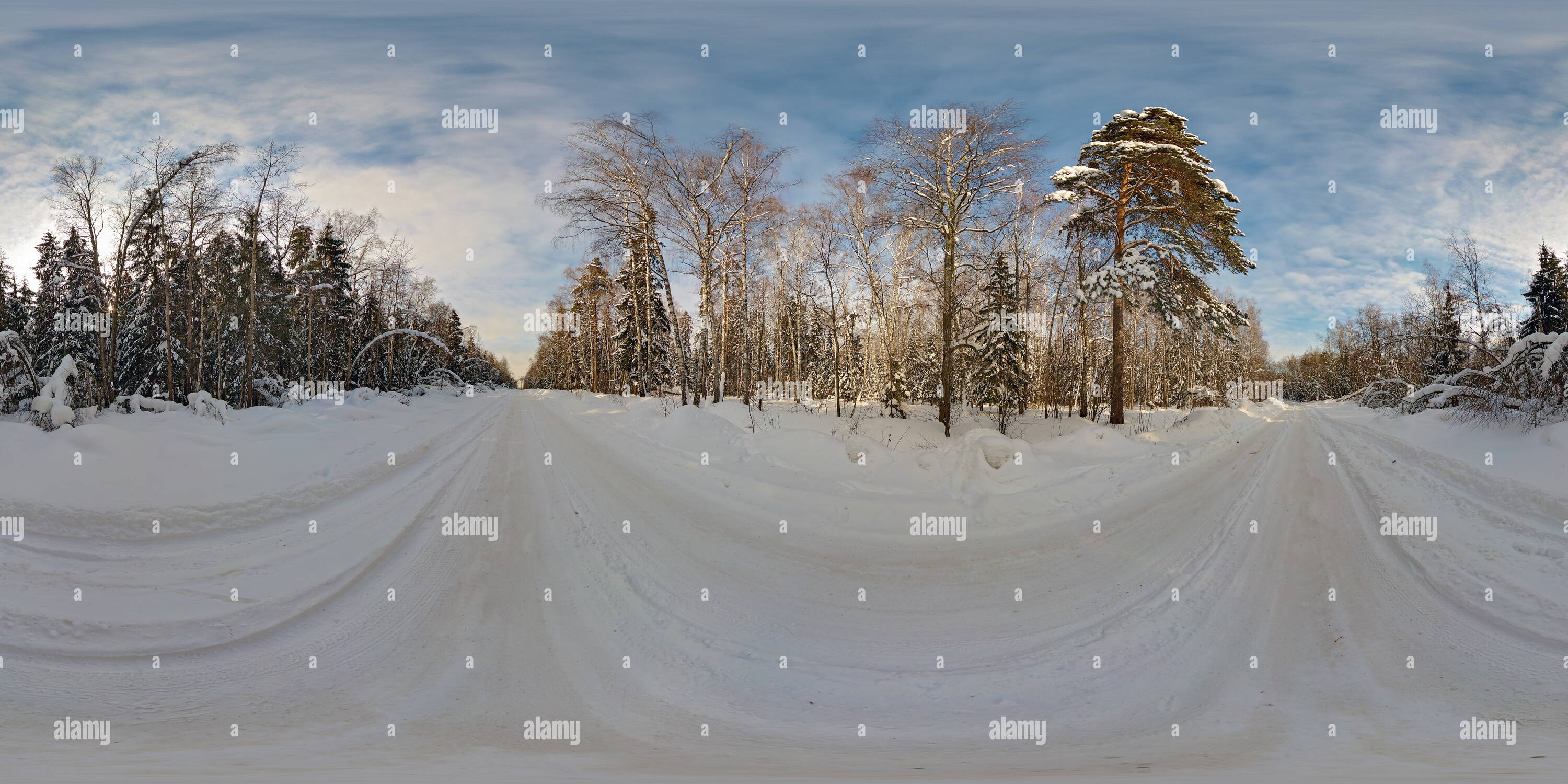 360° view of Winter road to the Vostochny - Alamy