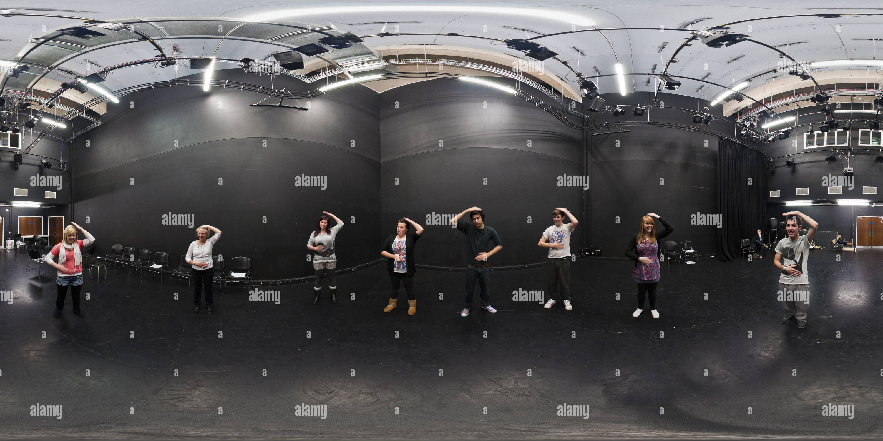 360° view of Drama Students The Atrium, Cardiff - Alamy